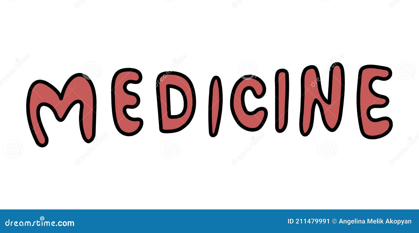 Medicine handwritten text stock vector. Illustration of doctor - 211479991