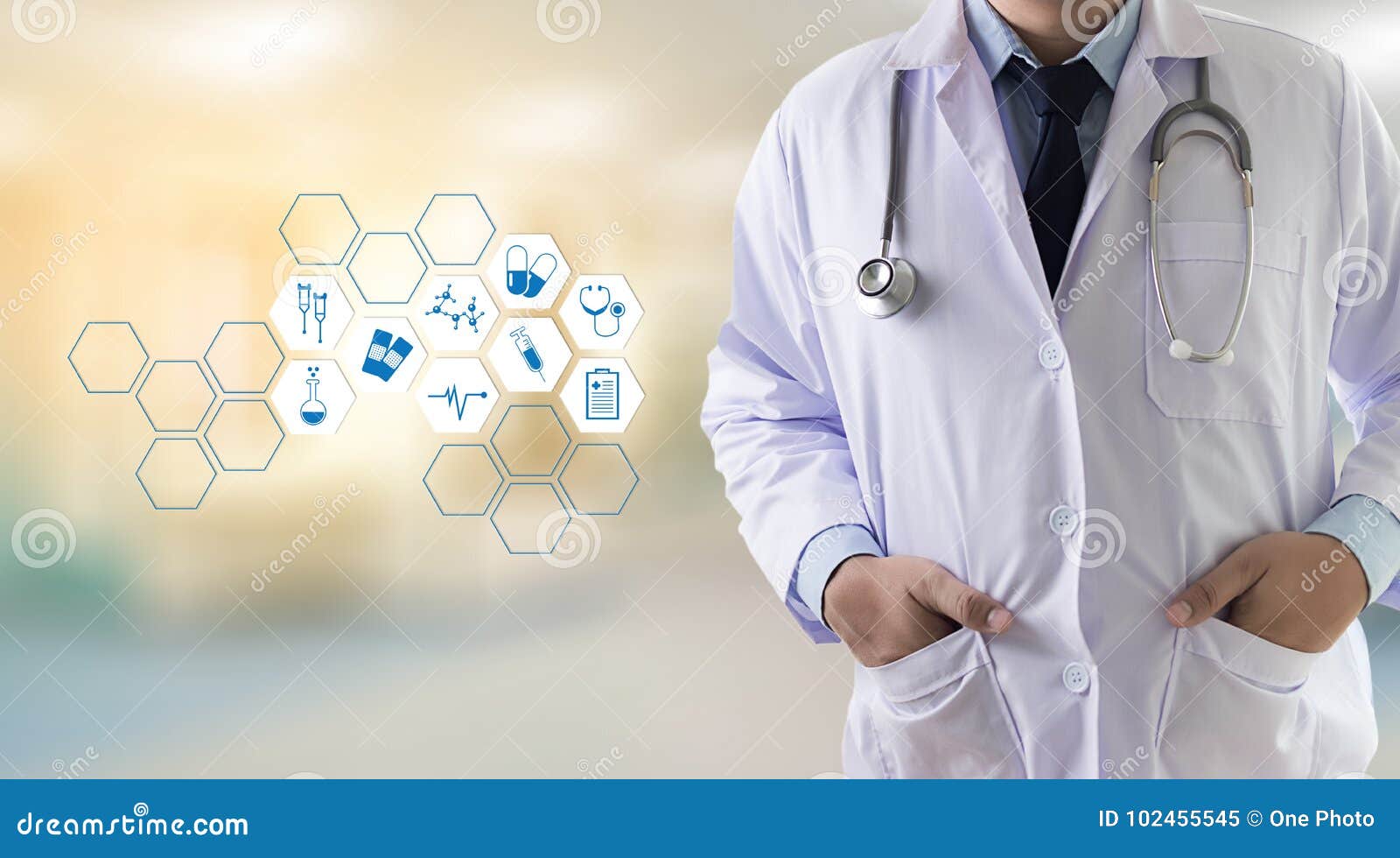 Medicine Health Care Professional Doctor Hand Working with Mode Stock ...