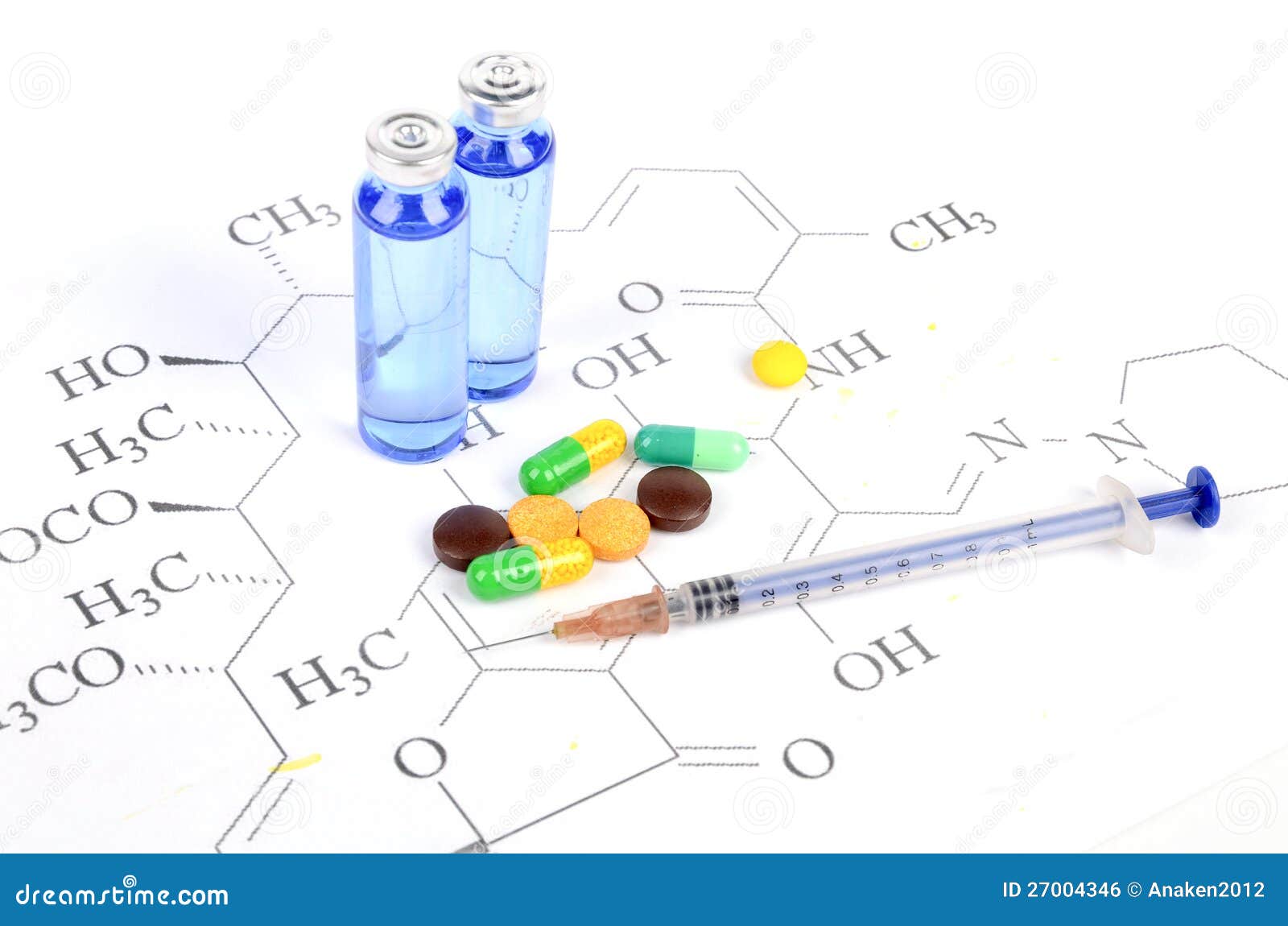 Medicine and Molecular Formula Stock Photo - Image of blue, formula ...