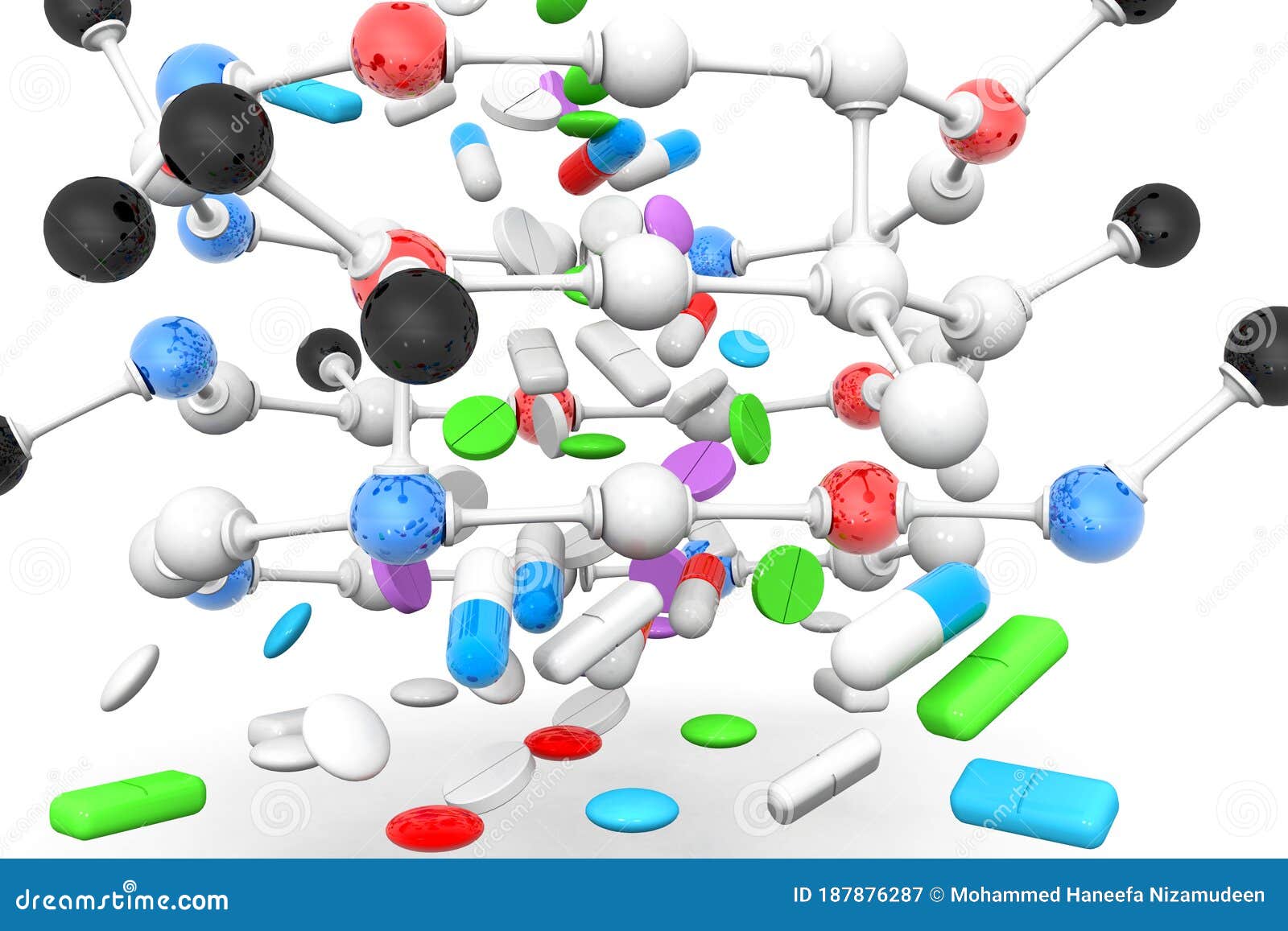 Medicine with molecules stock illustration. Illustration of molecules ...