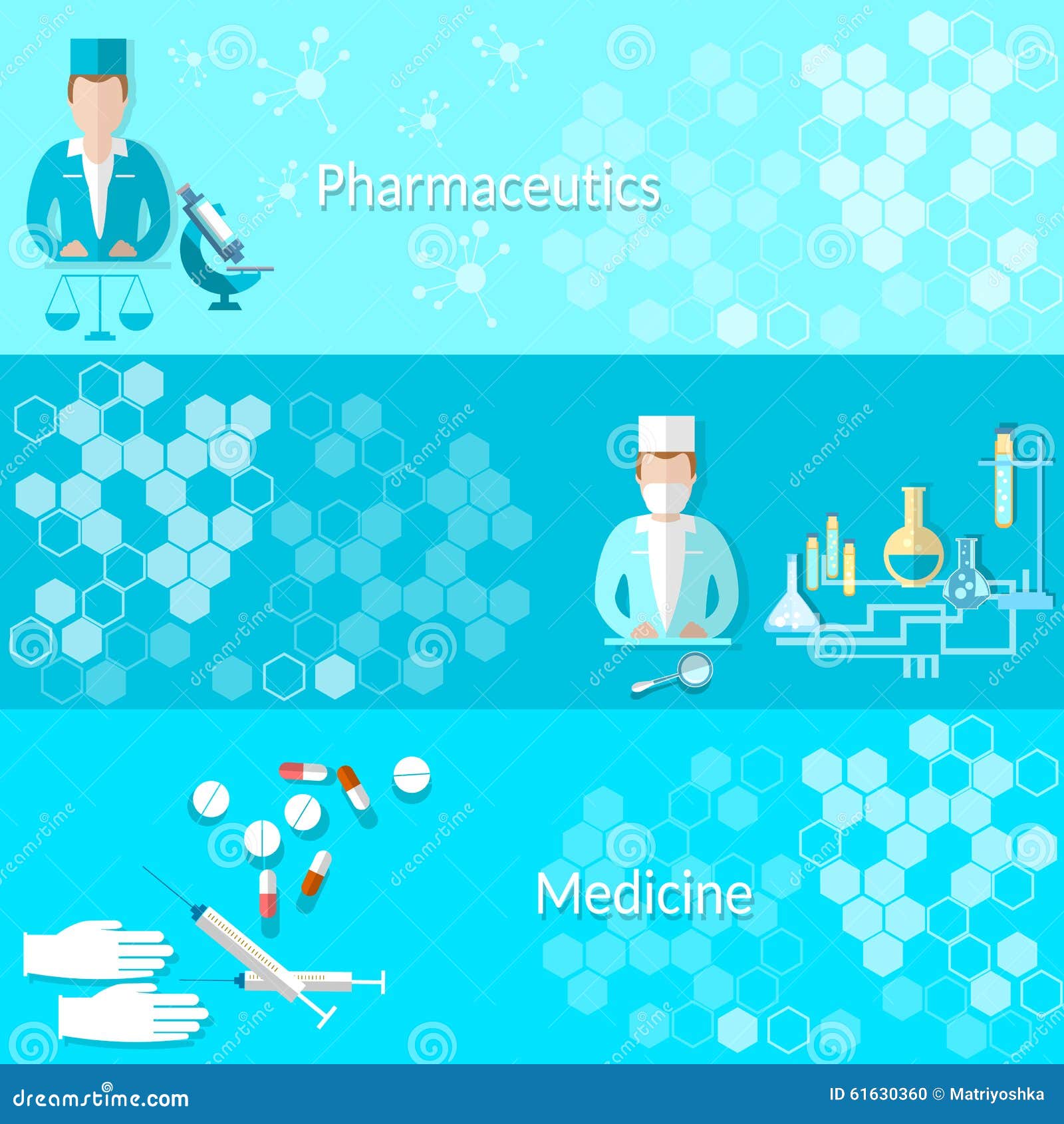 Medicine and Pharmaceuticals Banners Stock Vector - Illustration of ...