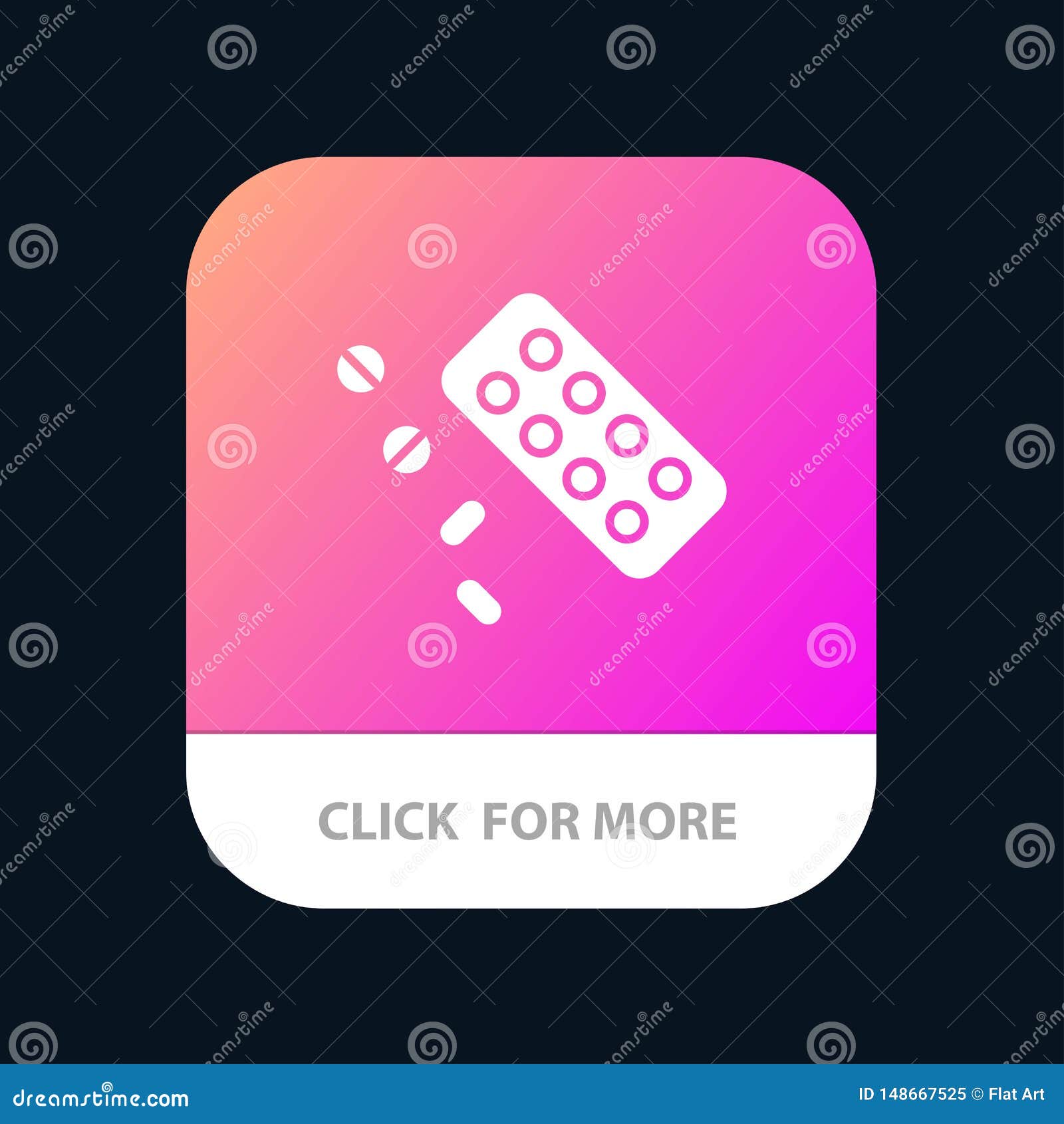 Medicine, Pill, Tablet, Treatment Mobile App Icon Design Stock Vector ...