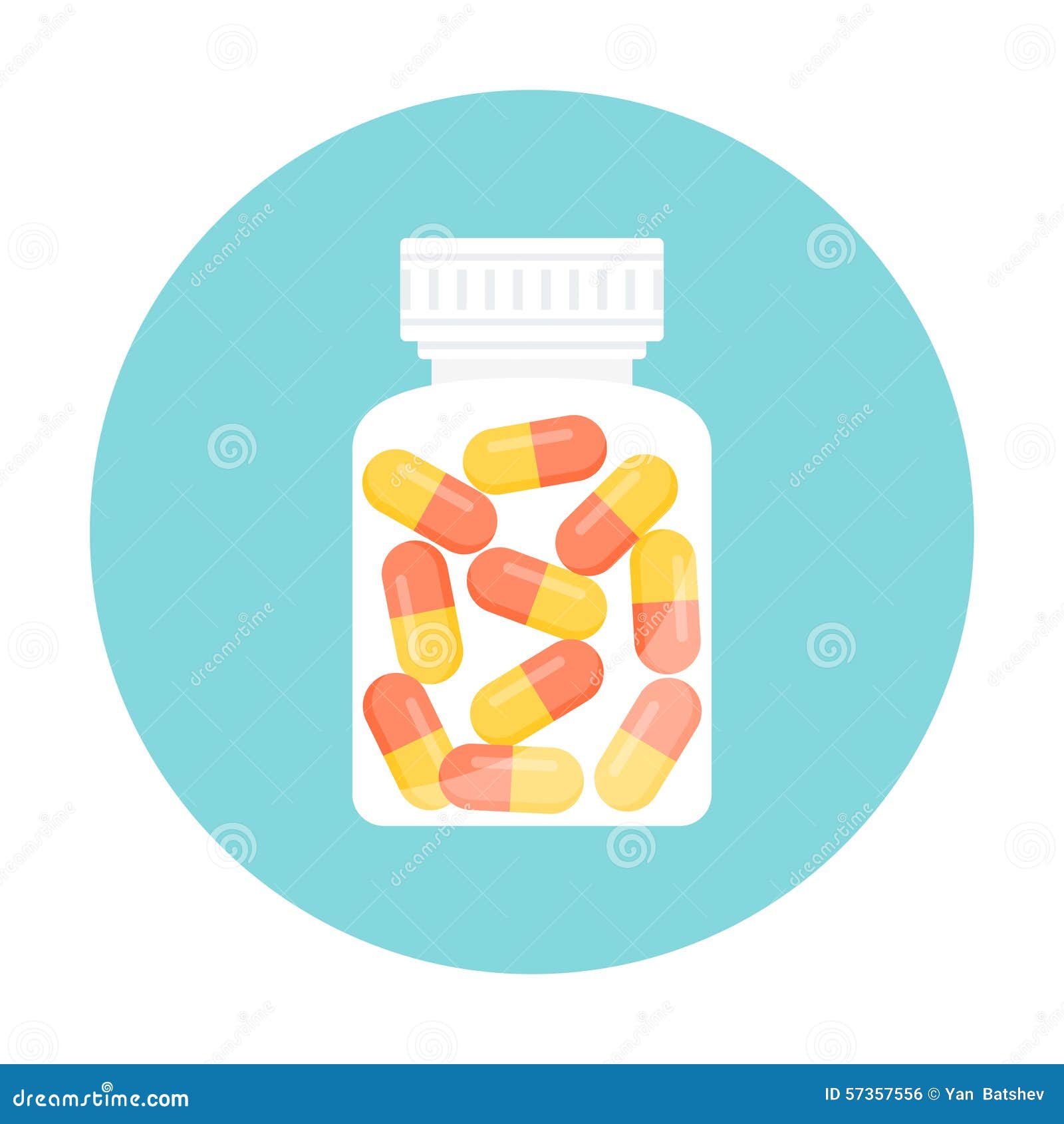 Medicine Pills Bottle Icon stock vector. Illustration of prescription ...