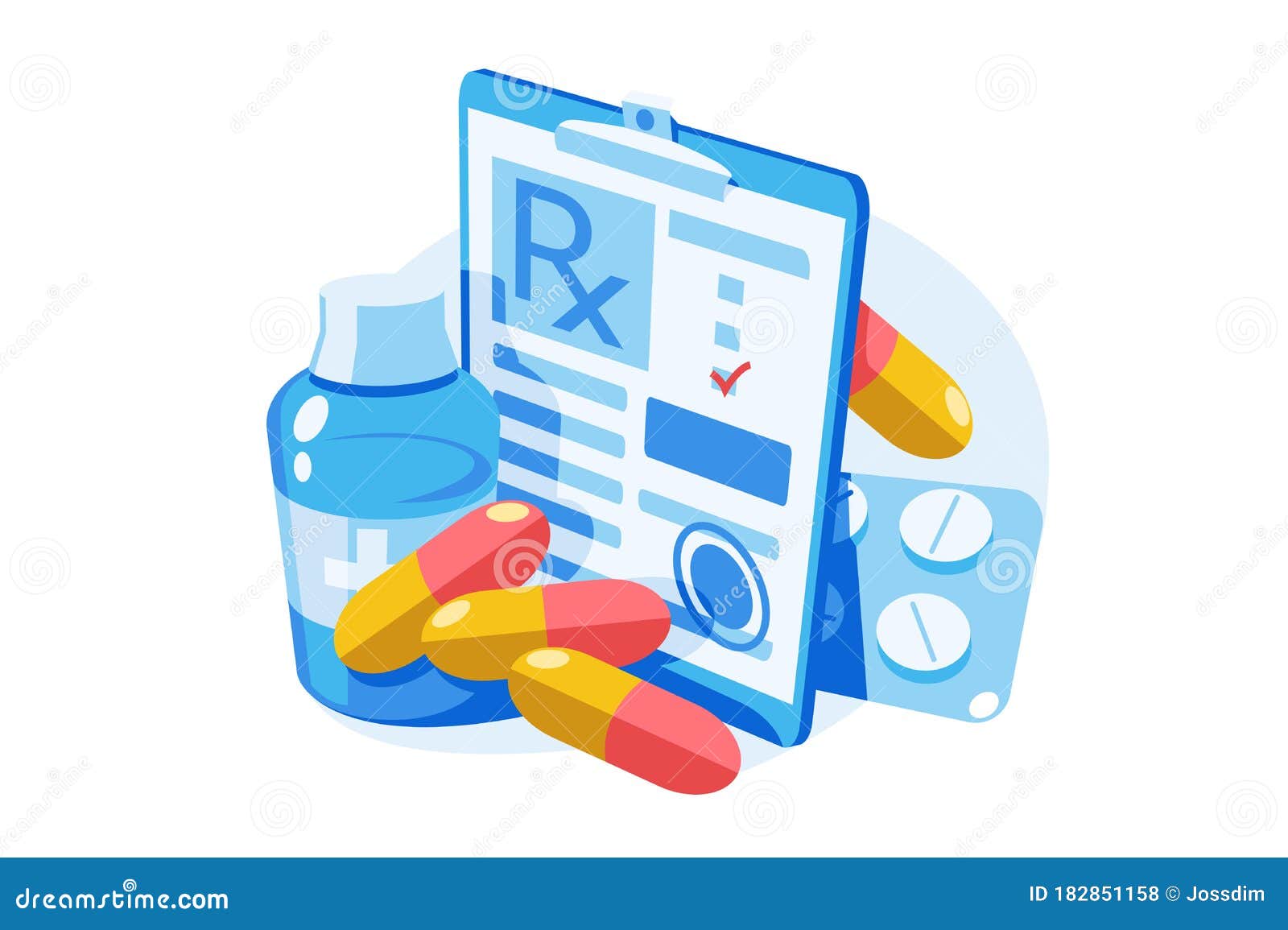 Medicine Prescription With Medicines Stock Vector Illustration Of