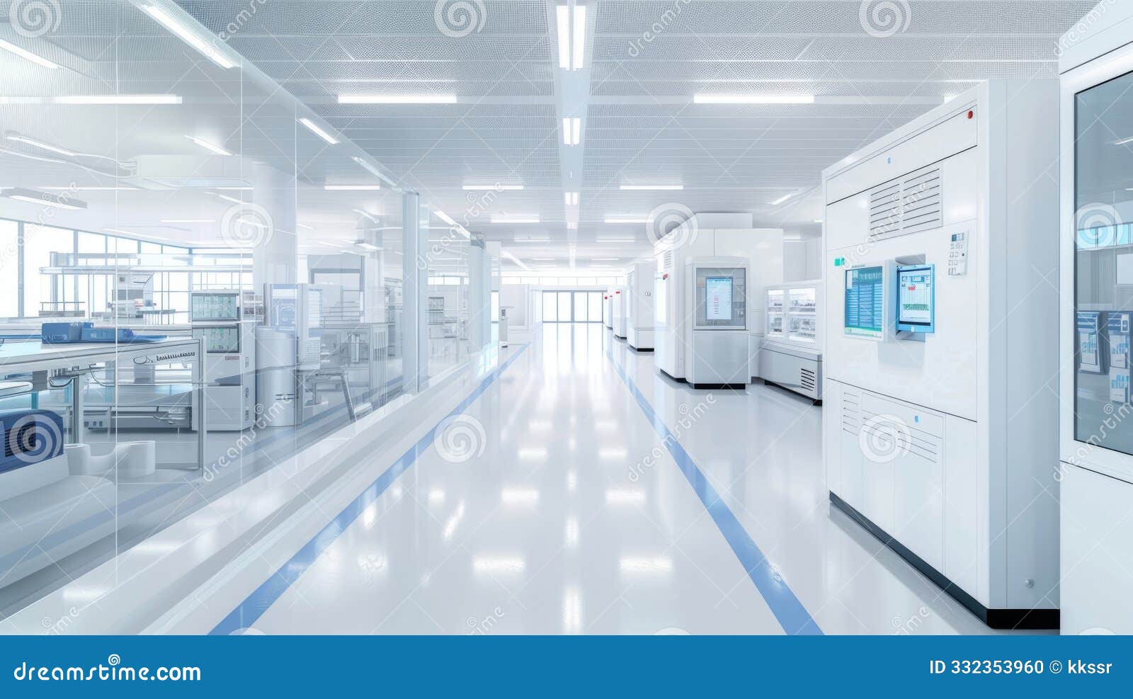 Medicine Production Factory, High-tech Facility with Robotic Systems ...