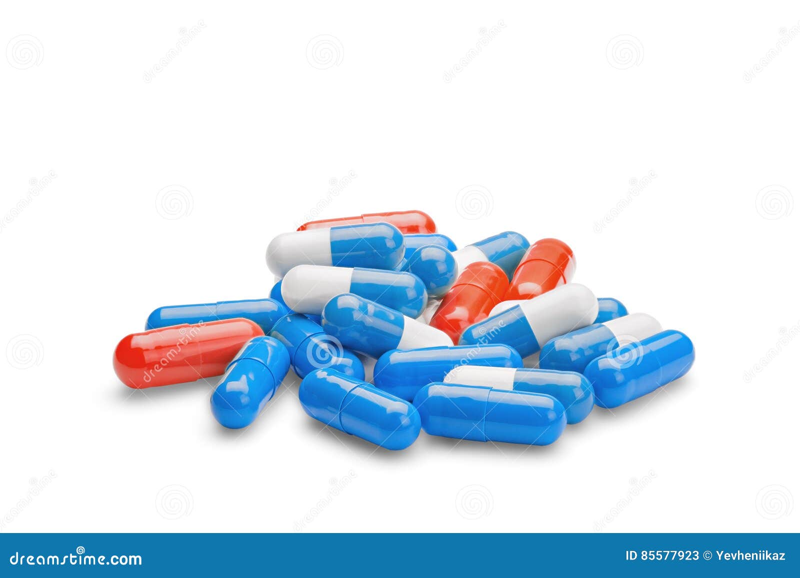 Medicine Red and Blue Pills on Isolated White Background Stock Image ...
