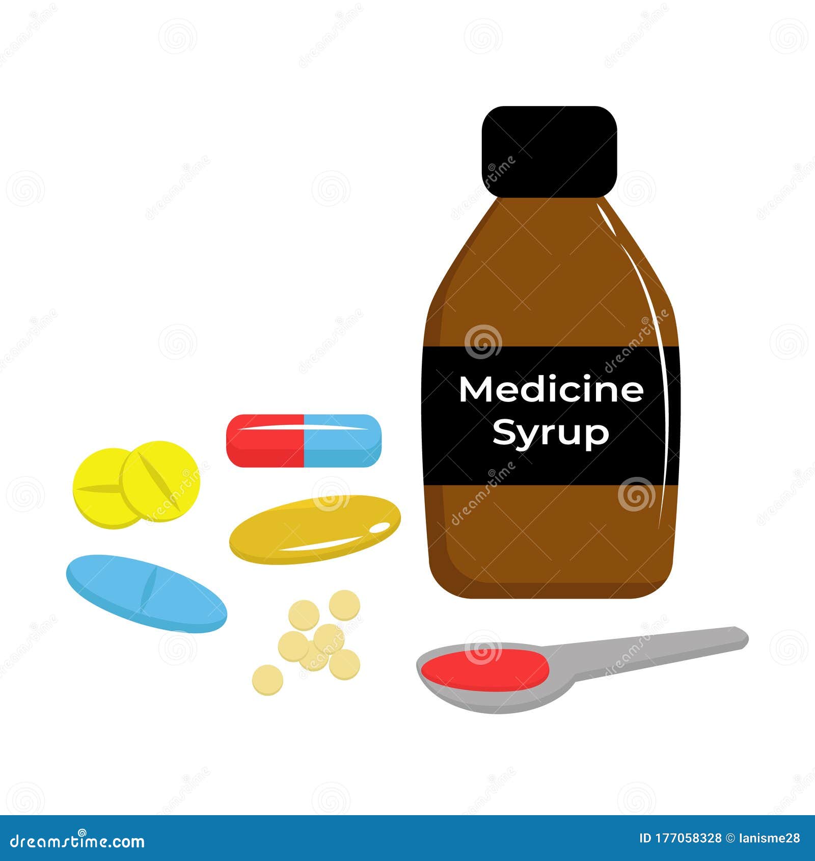 Medicine Simple and Colorful Vector Set Illustration Stock Vector ...