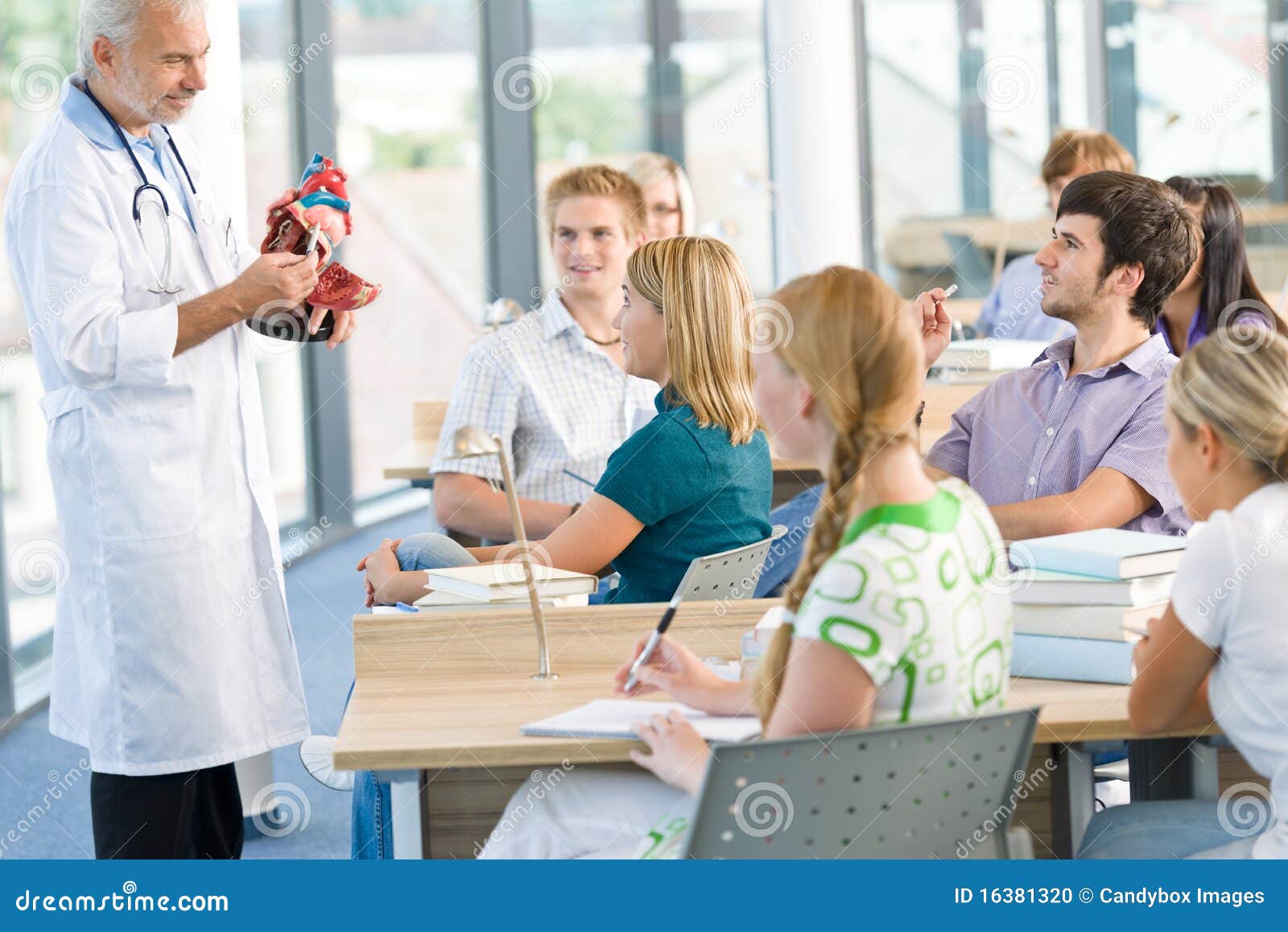 Medicine Students with Professor Stock Photo - Image of classmate ...