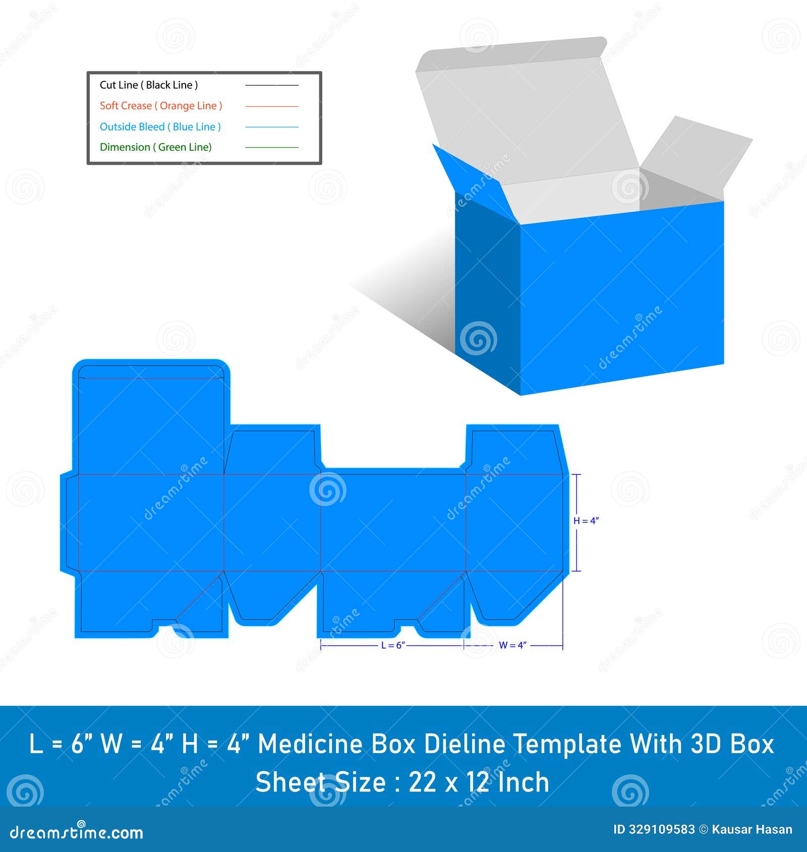 Medicine Tablets Box Dieline Template, Vector Design Stock Vector ...