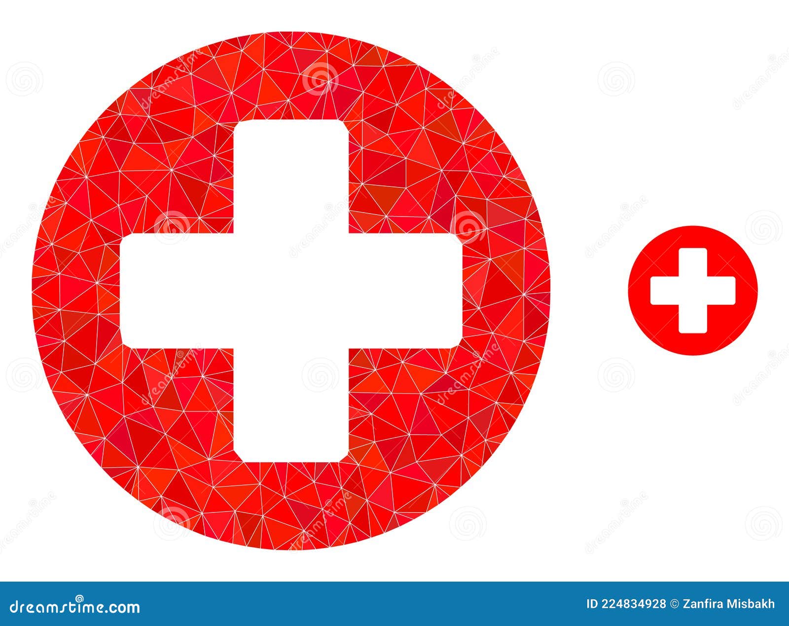 Medicine Triangle Lowpoly Flat Icon Stock Vector - Illustration of ...