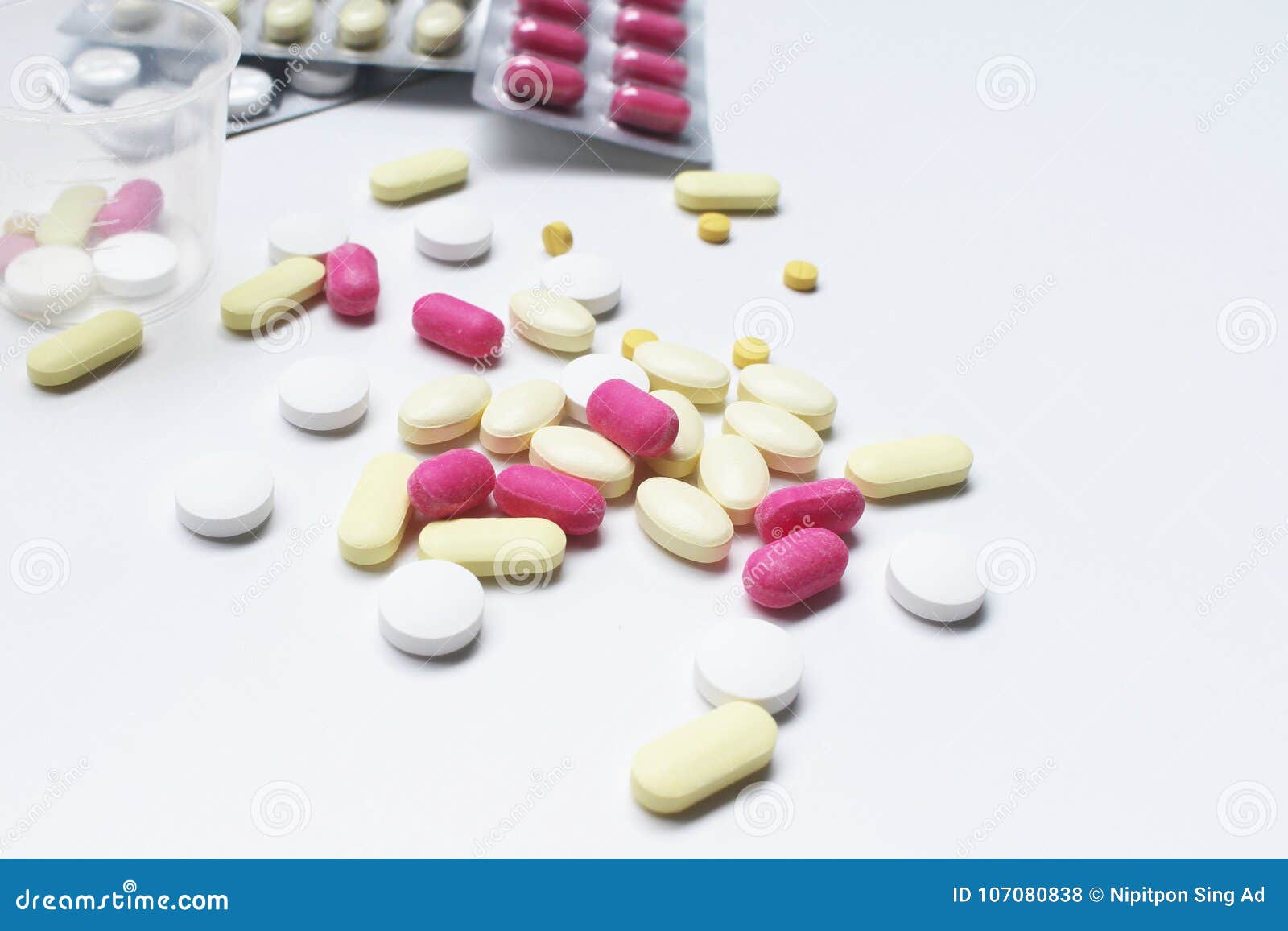 Medicine on a White Background Stock Photo - Image of illness ...