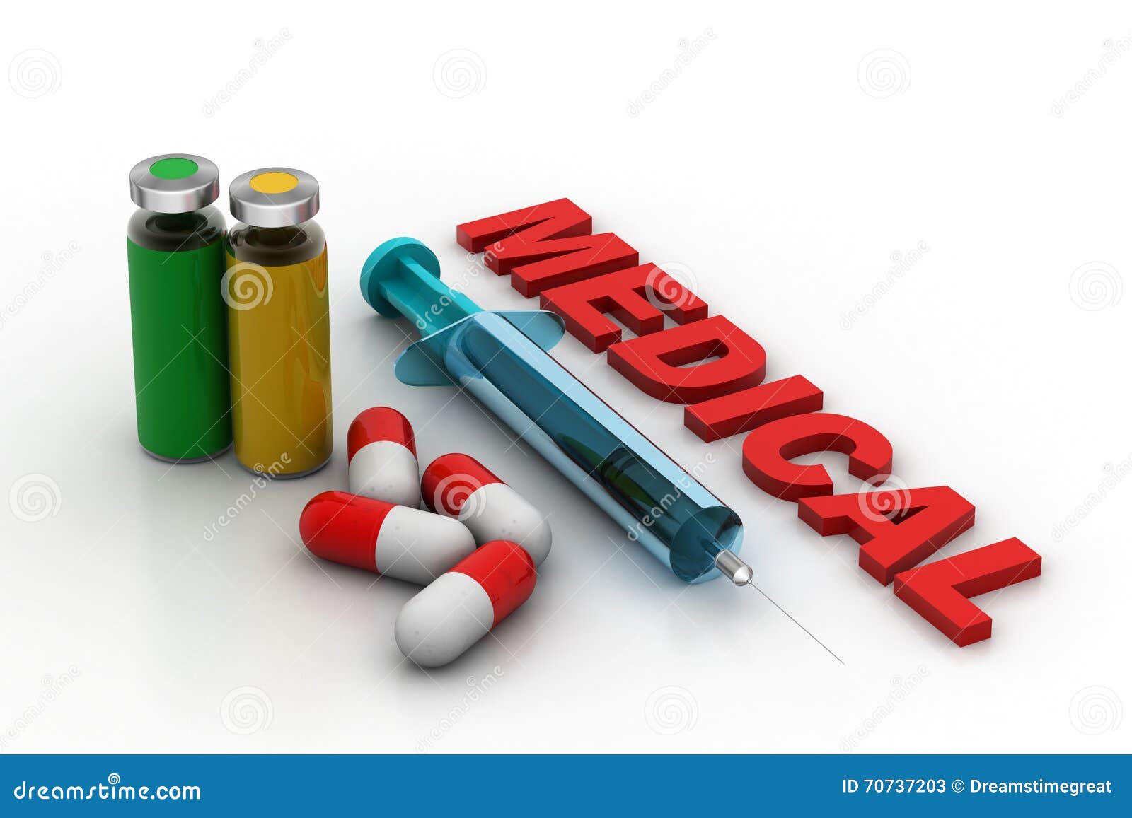 Mediciner Med Injektionssprutan Stock Illustrationer - Illustration av ...