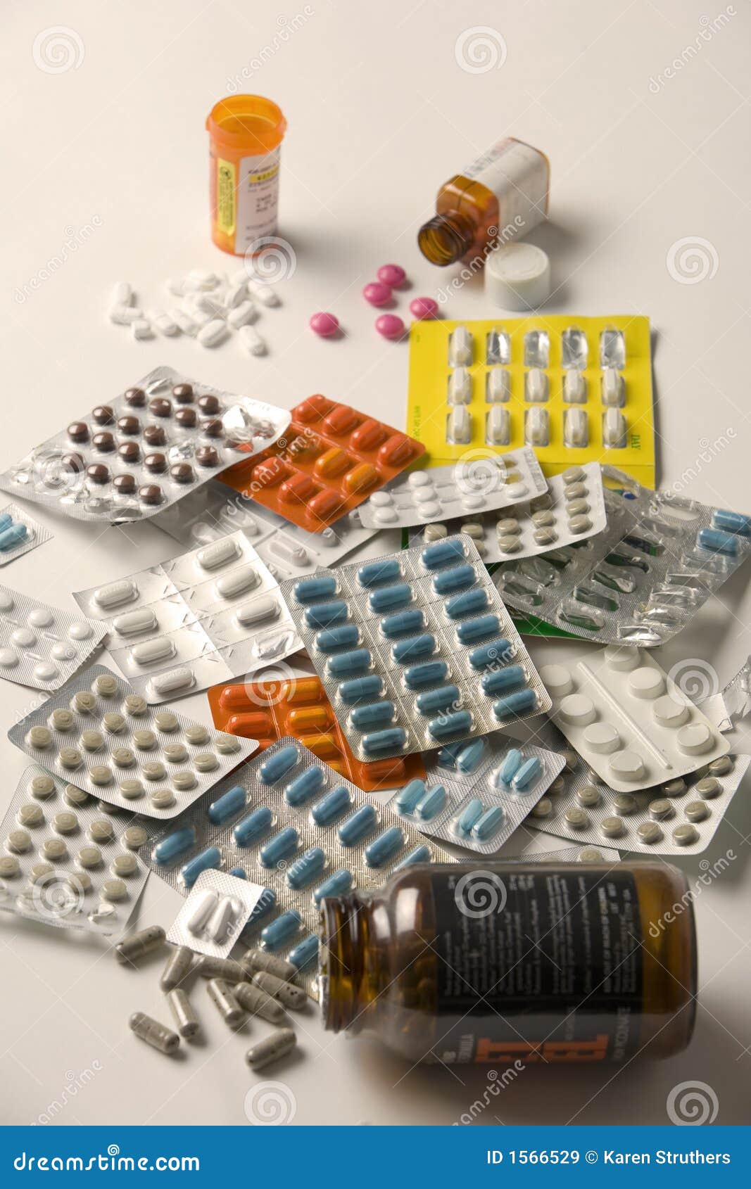 Medicines in Bottles and Packets Stock Image - Image of headache ...