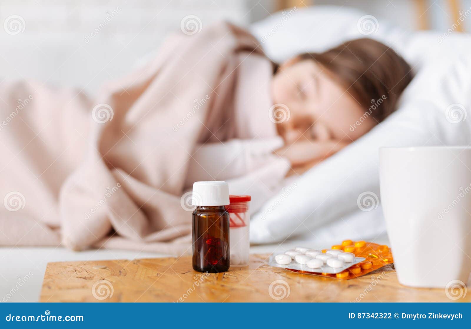 Medicines Lying on the Table Stock Photo - Image of disease, influenza ...
