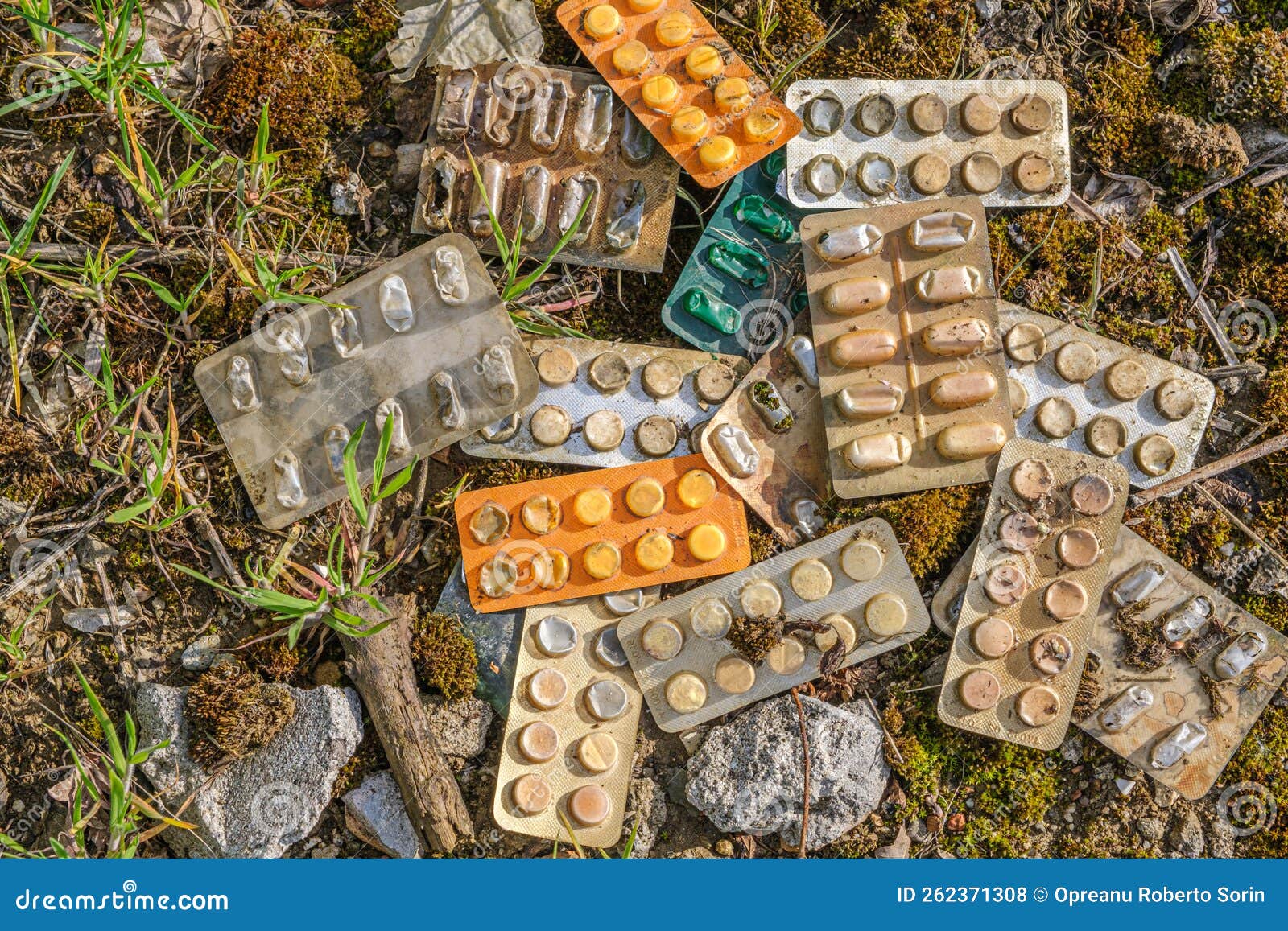 Medicines: Tablets Discarded in Nature Stock Photo - Image of heap ...