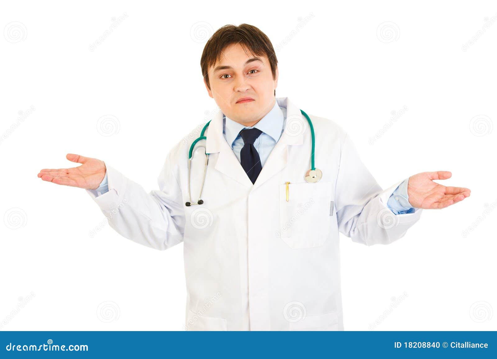 Medico Con L'espressione Di Confusione Sul Suo Fronte Fotografia Stock ...