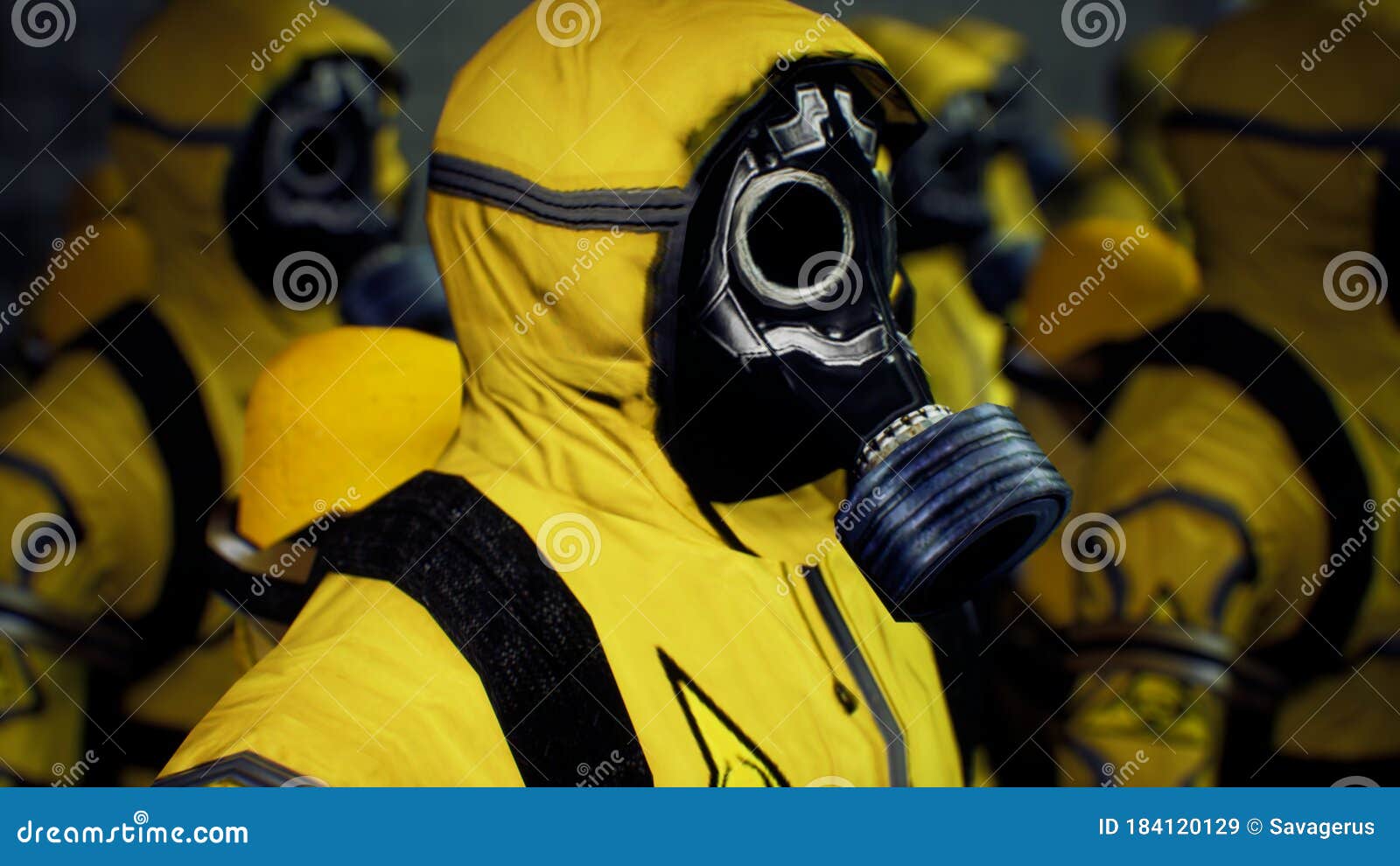 Medics in Yellow Protective Suits Lined Up before the Start of the ...