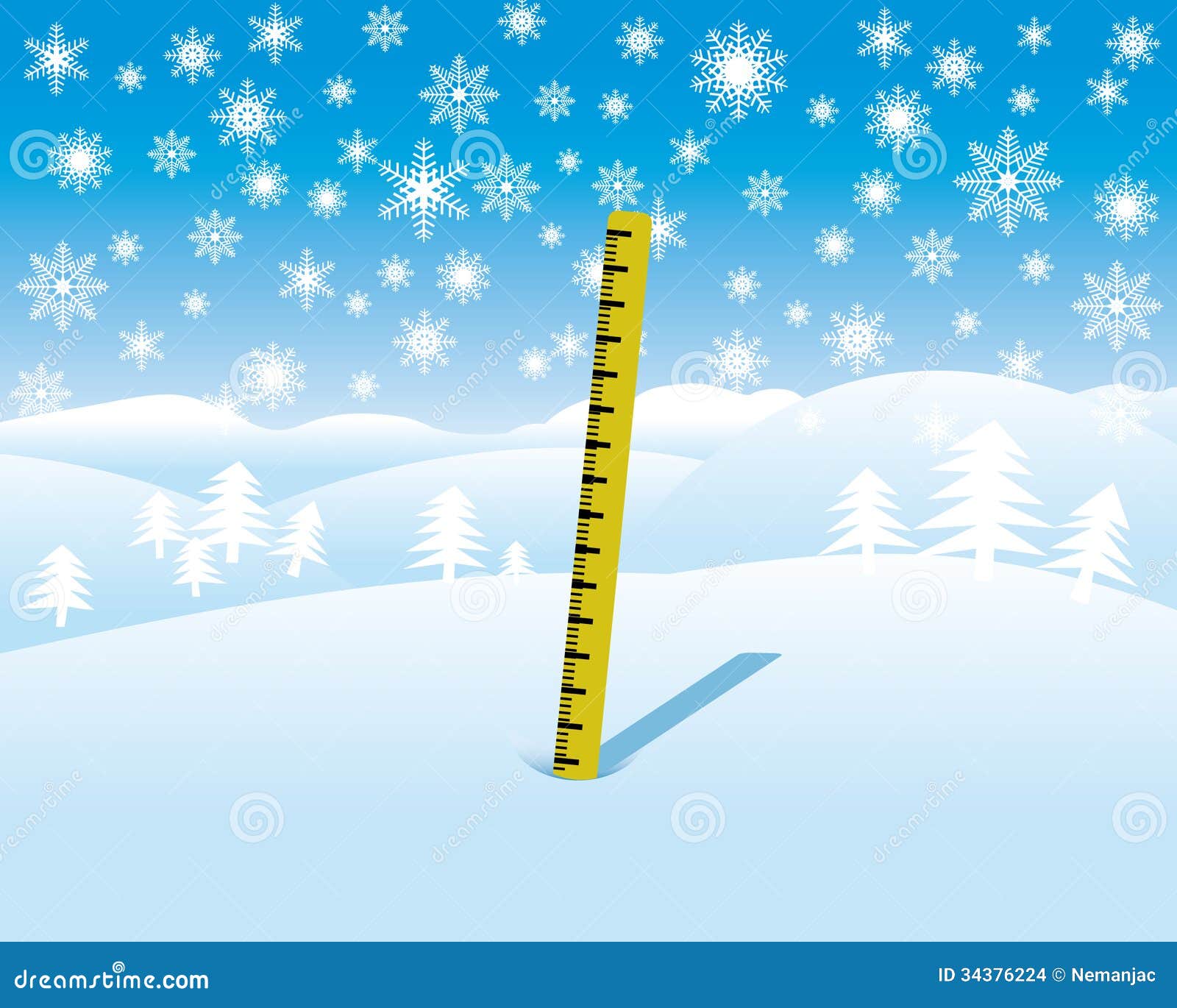 Medida Da Profundidade Da Neve Ilustração do Vetor - Ilustração de ...