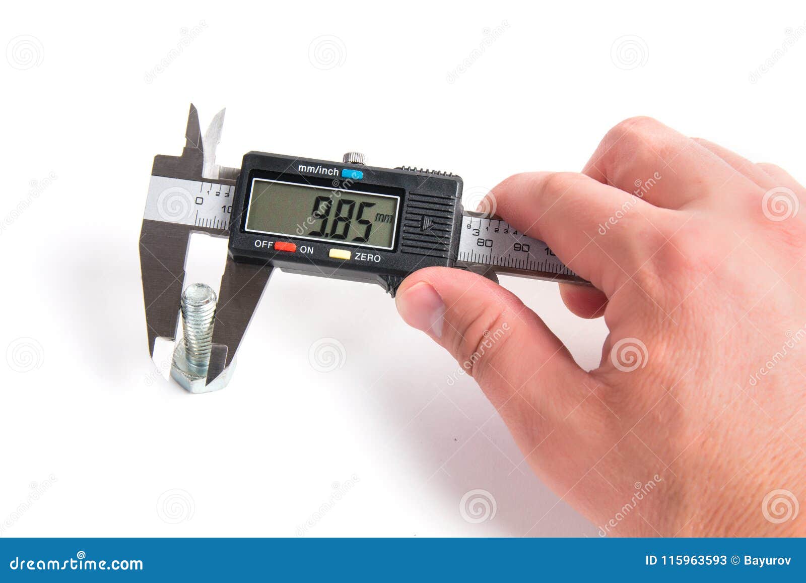 Medida Exacta De La Pieza De Metal Imagen de archivo - Imagen de medida ...