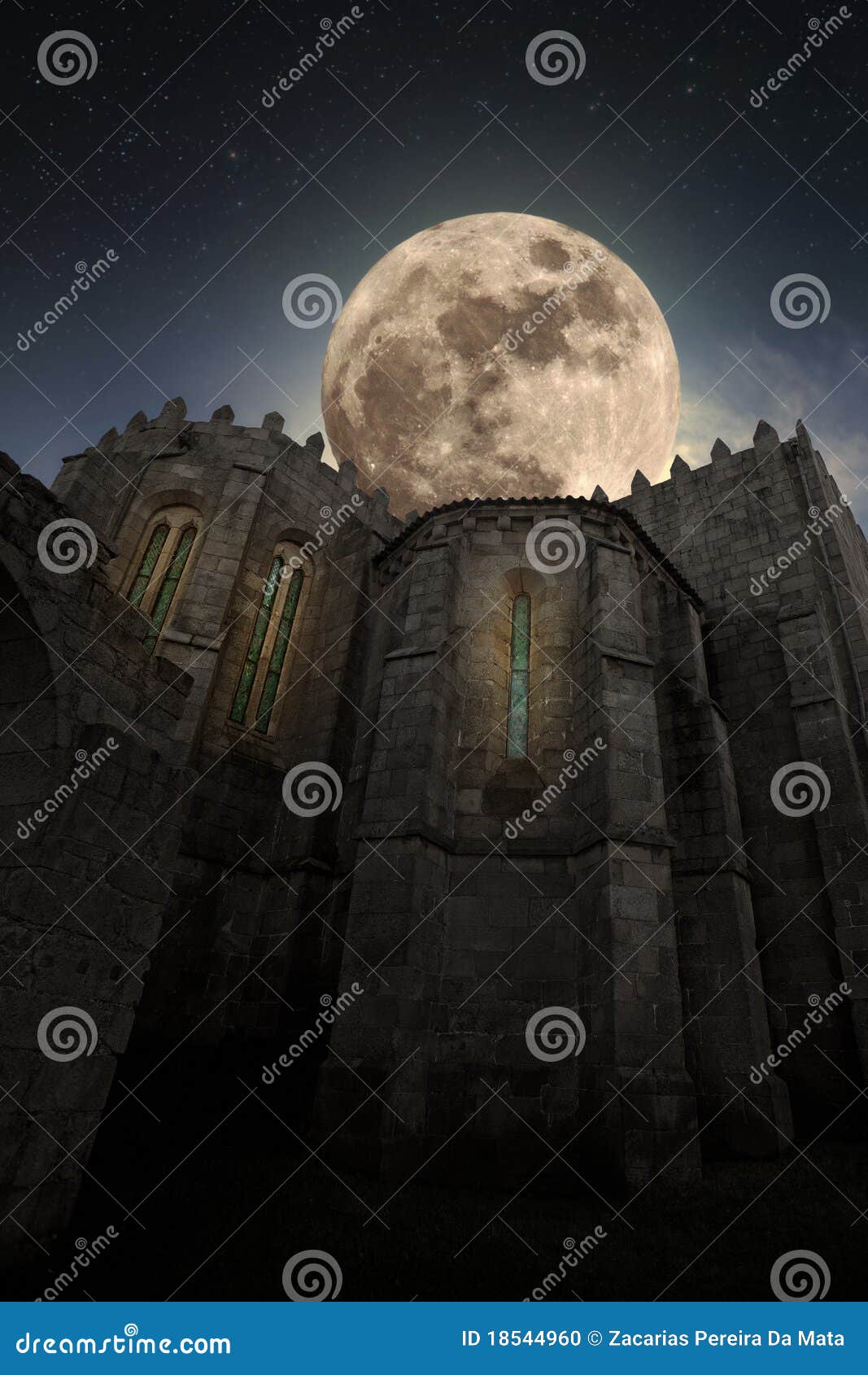 Medieval abbey by night stock photo. Image of medieval - 18544960