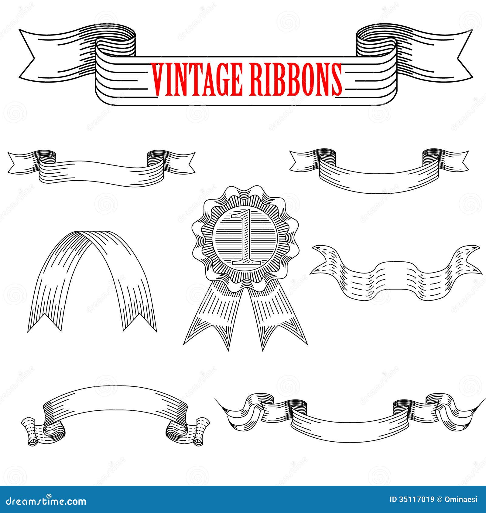 Medieval Abstract Ribbons Set for Heraldry Design Stock Vector ...