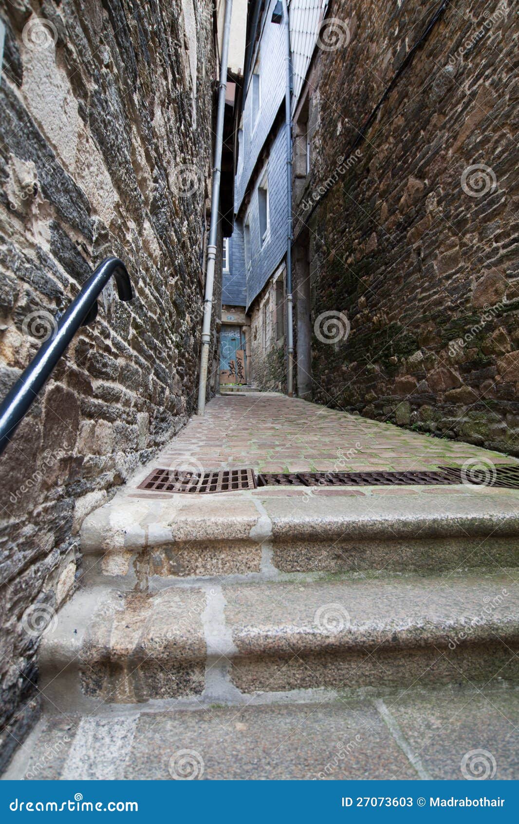 Medieval Alley in Morlaix, Brittany Stock Image - Image of stone ...