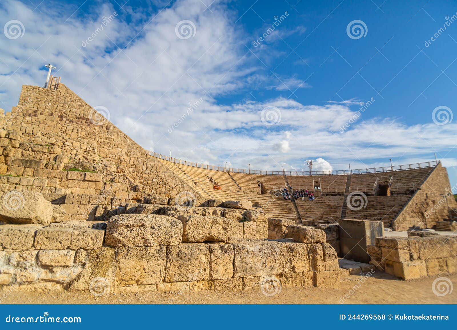 Medieval Amphitheater Built of Stones Stock Photo - Image of monument ...