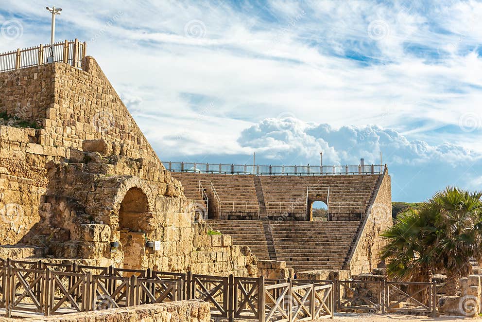 Medieval Amphitheater Built of Stones a a Stock Image - Image of ...