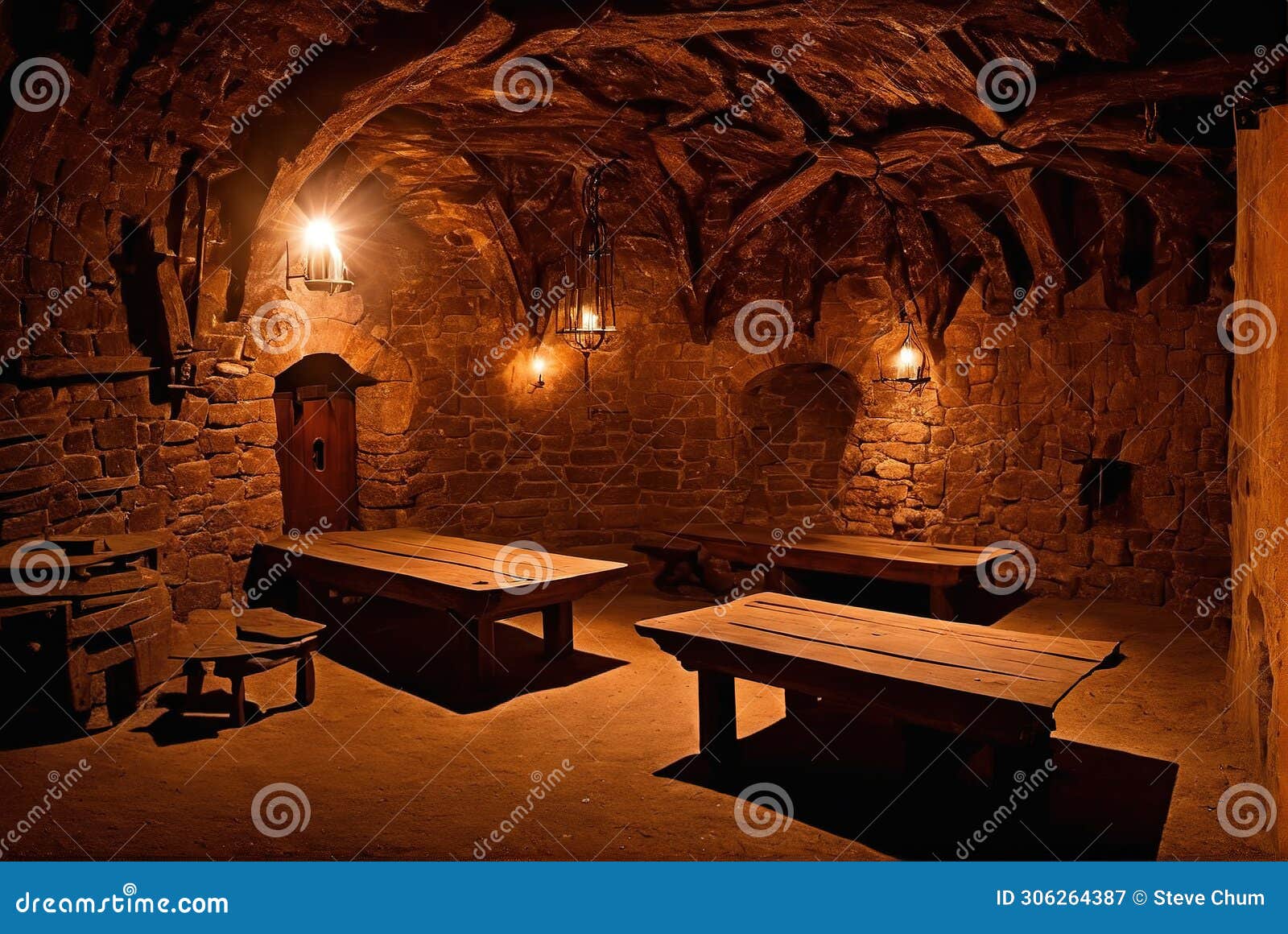 Medieval Ancient Crypts and Dungeons Stock Illustration - Illustration ...