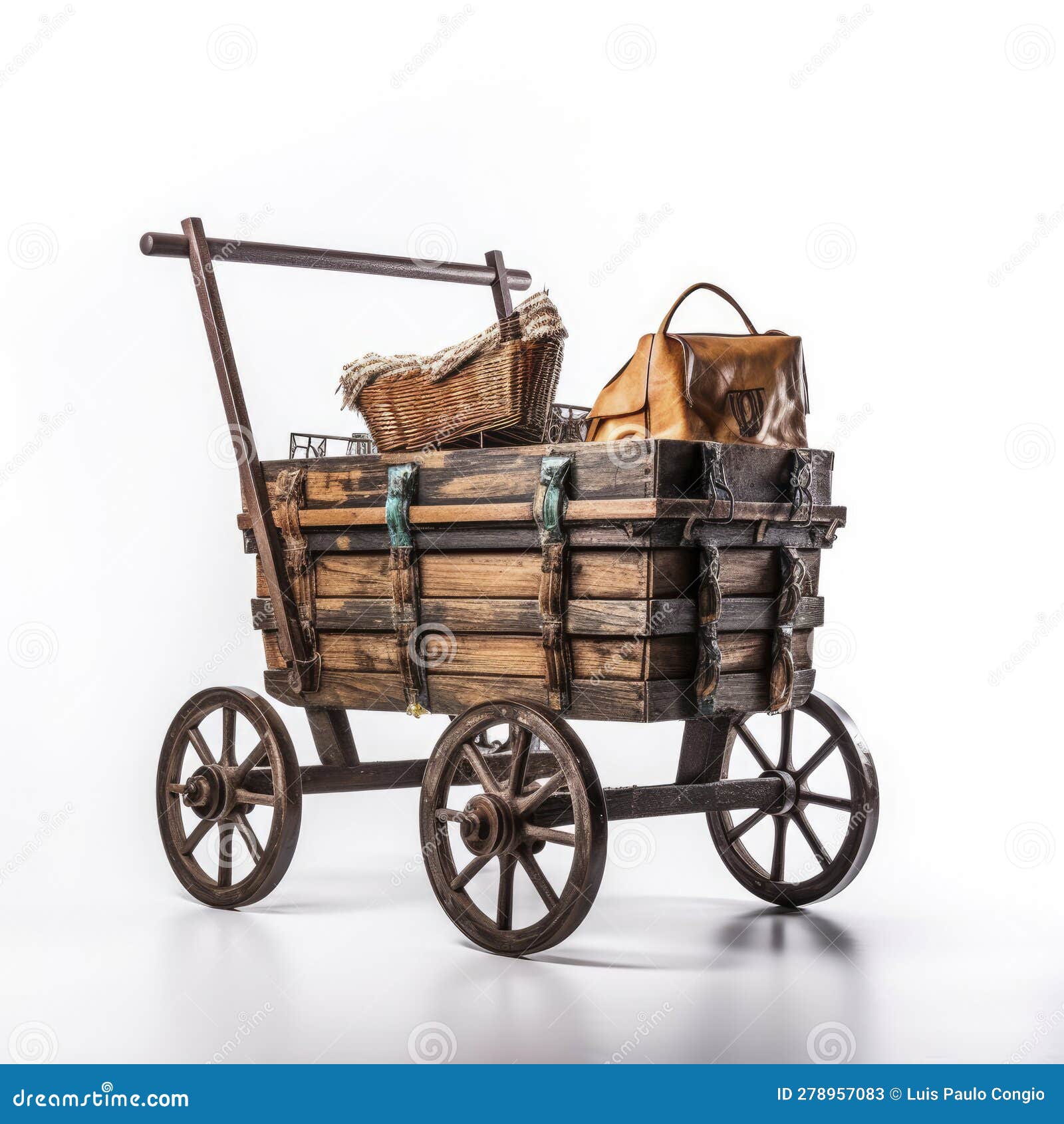 A Medieval, Ancient Shopping Cart Stock Image - Illustration of city ...