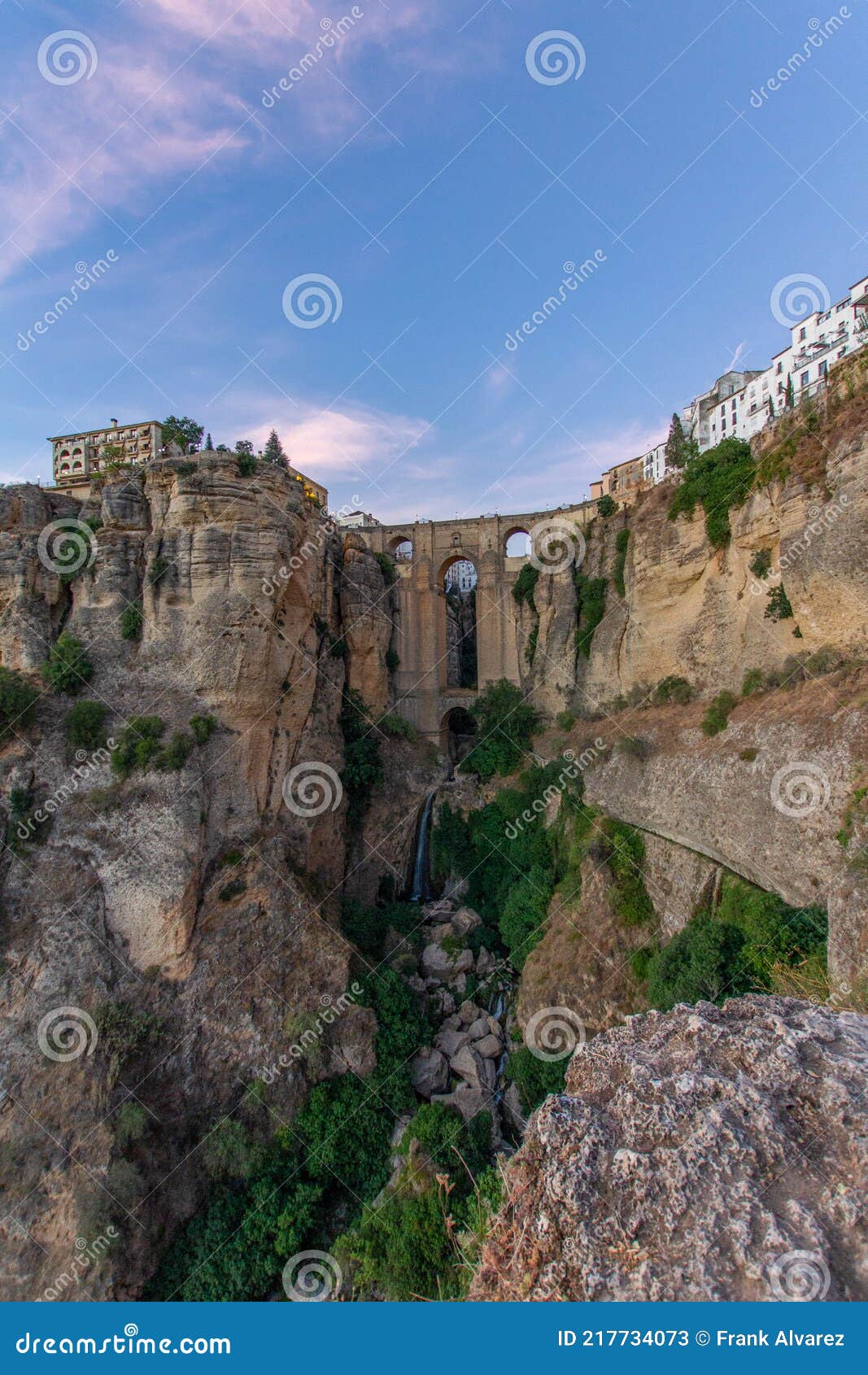Medieval Aqueduct between Two Cliffs in a Village Stock Image - Image ...