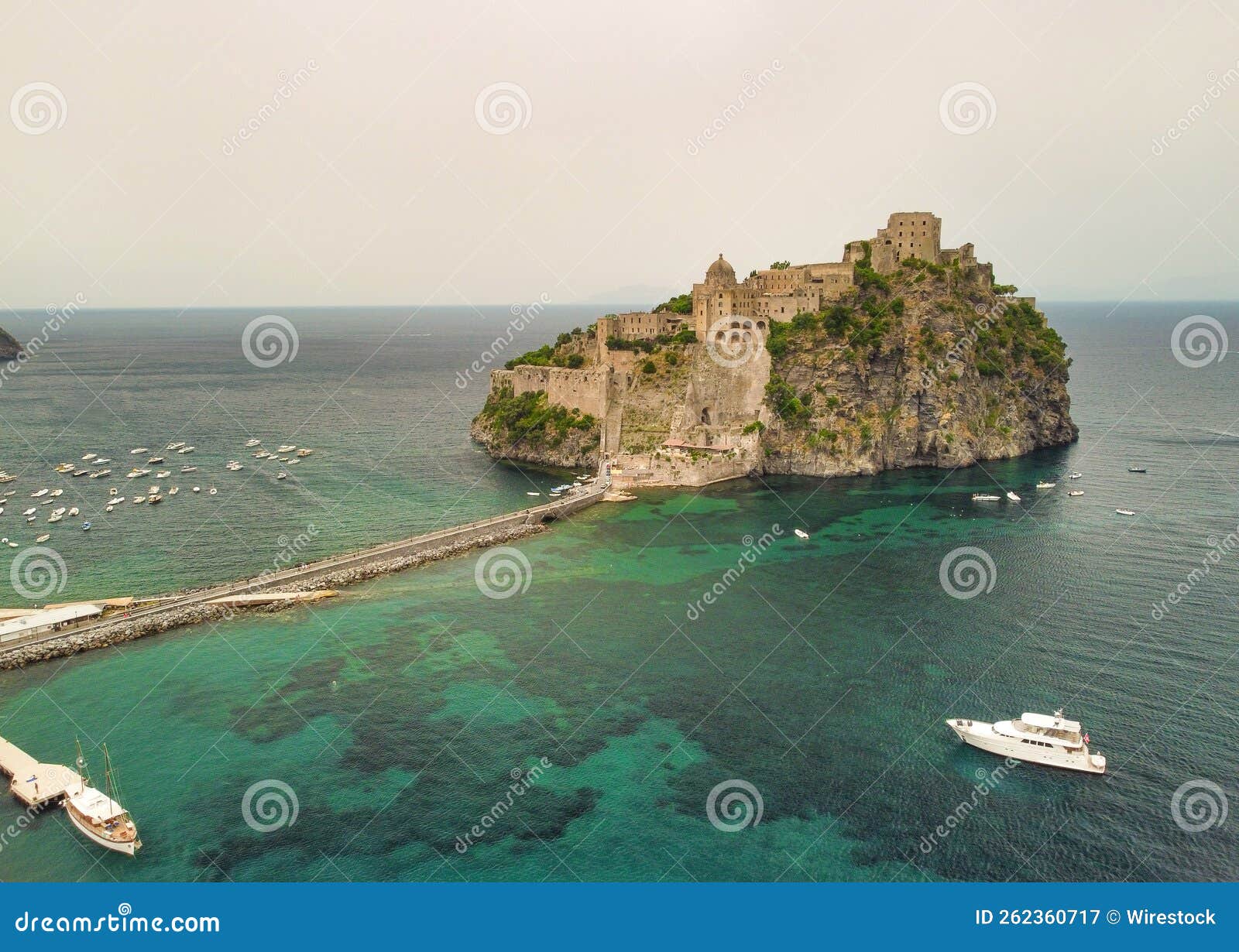 Medieval Aragonese Castle of Ischia in Italy Stock Image - Image of ...