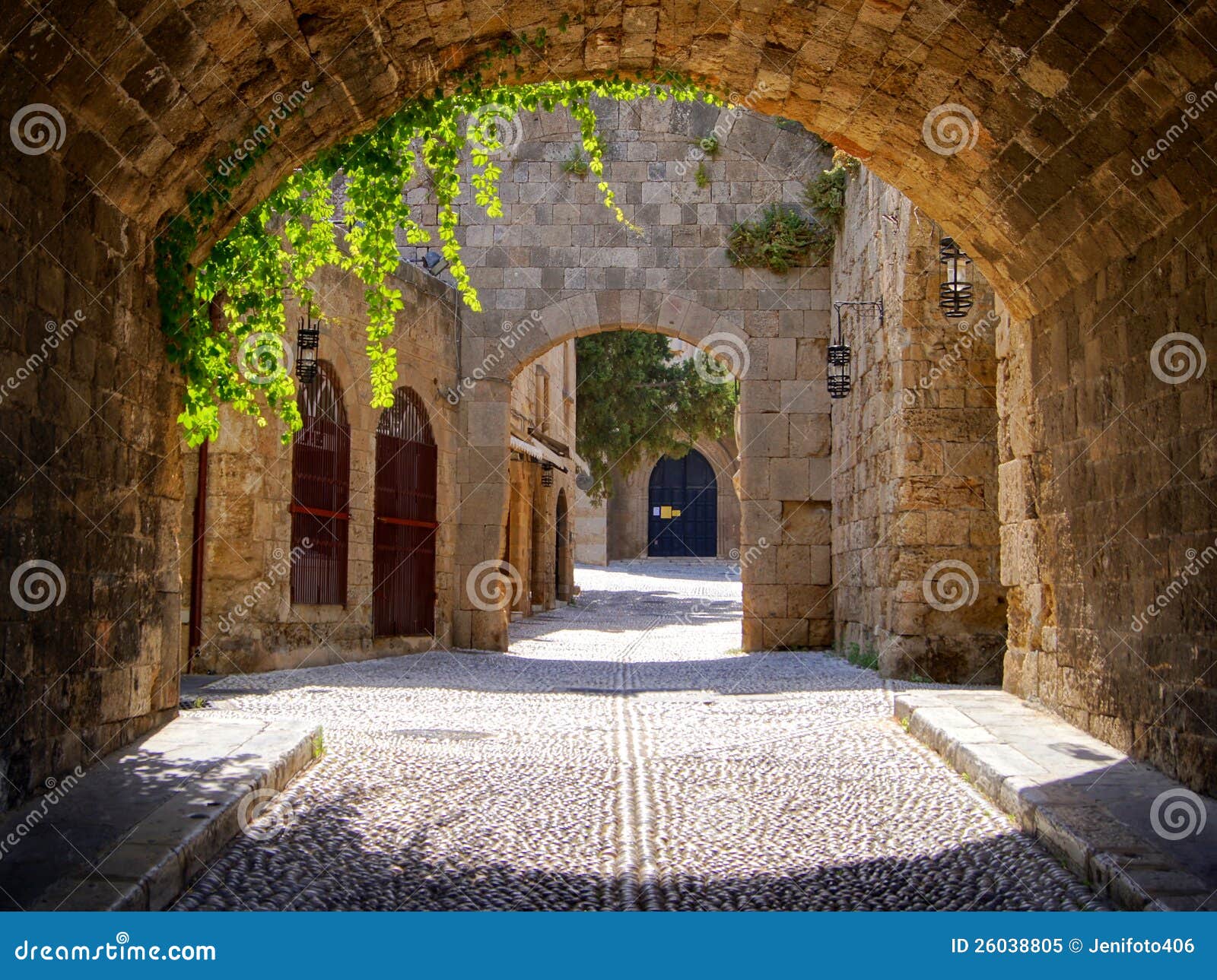 Medieval Arched Doors And Windows In A Village In Provence Stock Image ...