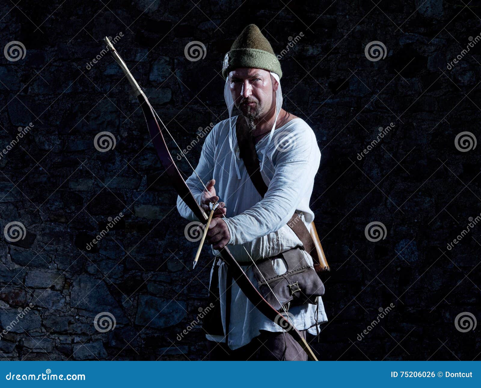 Medieval Archer with a Bow and Arrows Stock Photo - Image of outdoors ...