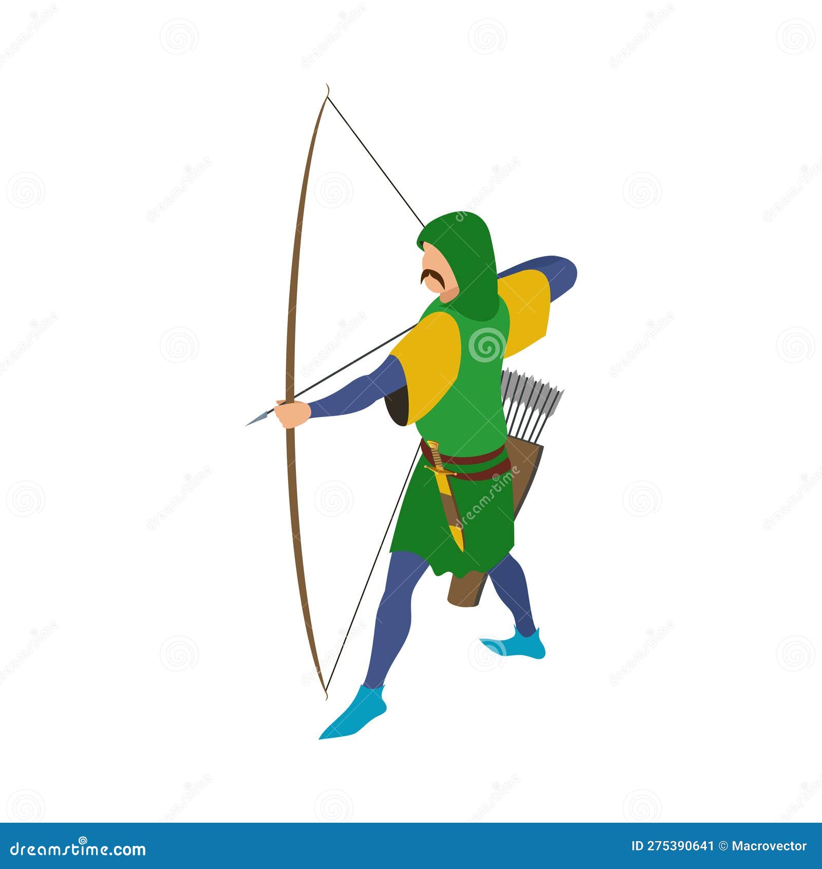Medieval Archer Illustration Stock Vector - Illustration of object ...