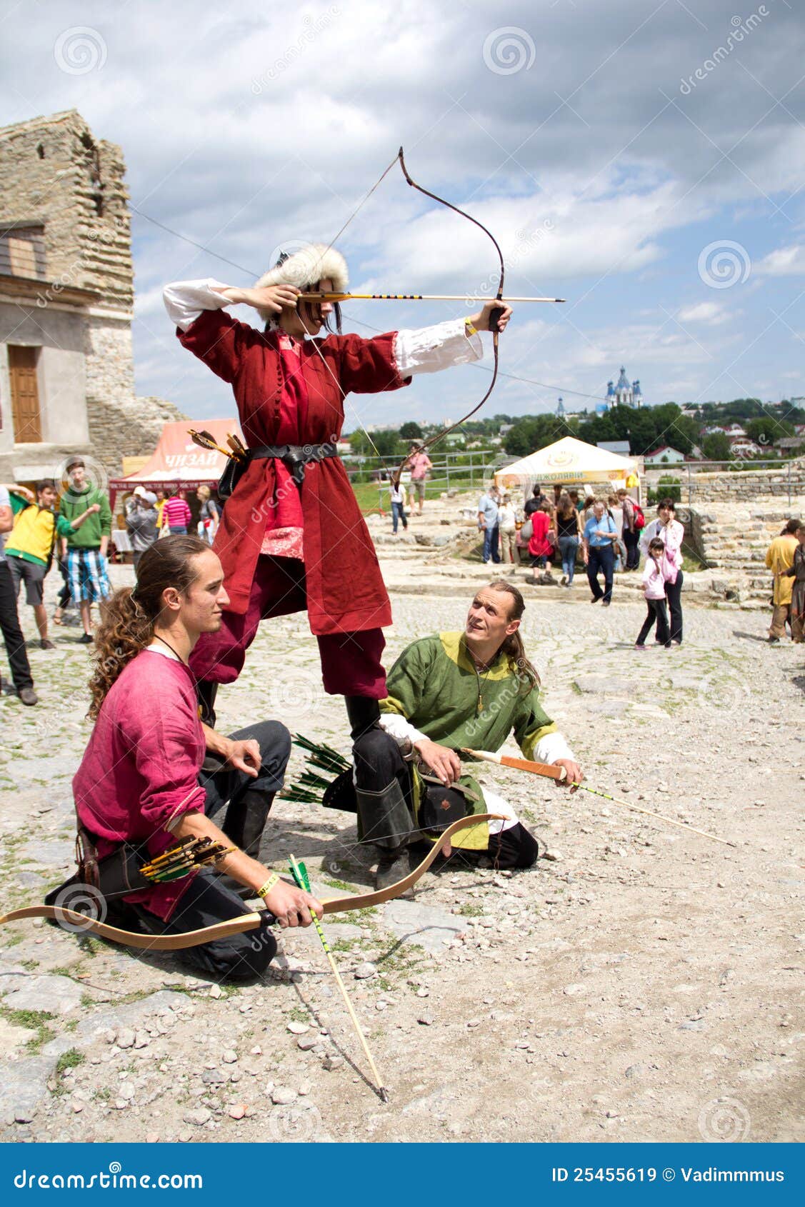 Medieval archers editorial stock image. Image of rock - 25455619