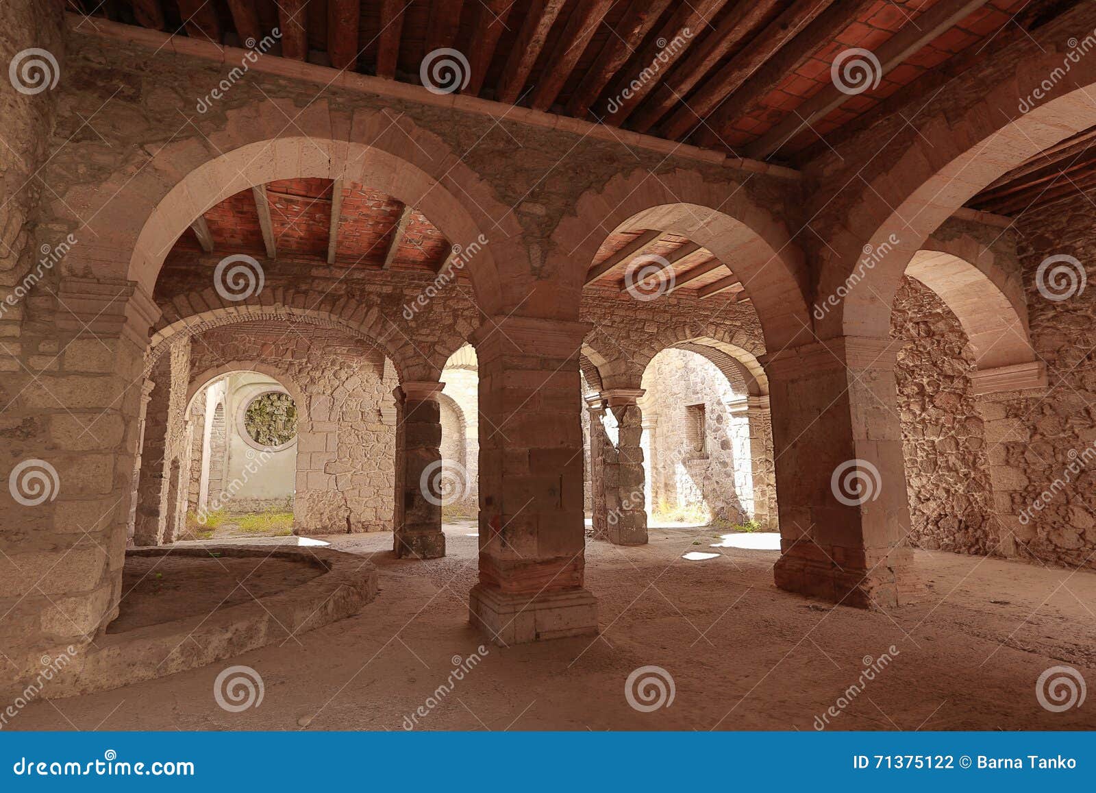 Medieval arches in mexico stock photo. Image of travel - 71375122