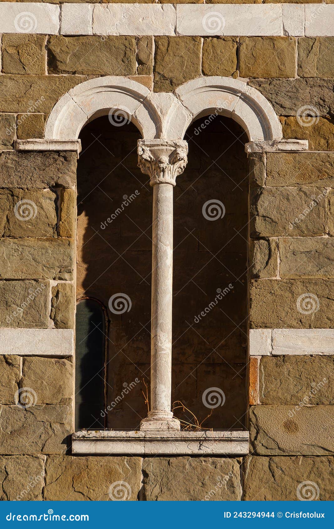 Medieval Bifora window stock photo. Image of church - 243294944