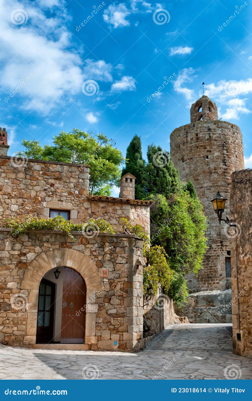 Medieval Architecture, Peratallada, Spain Stock Photo - Image of house ...