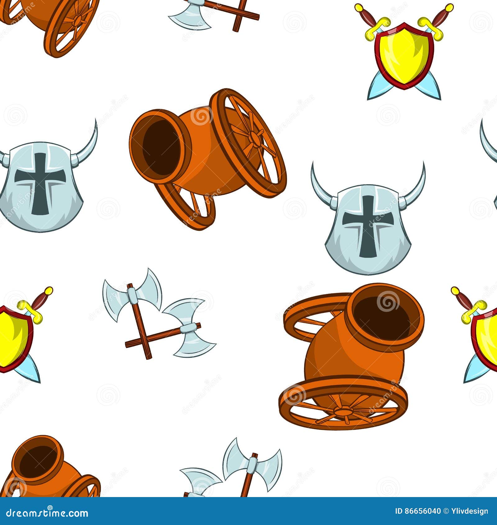 Medieval Armor Pattern, Cartoon Style Stock Vector - Illustration of ...
