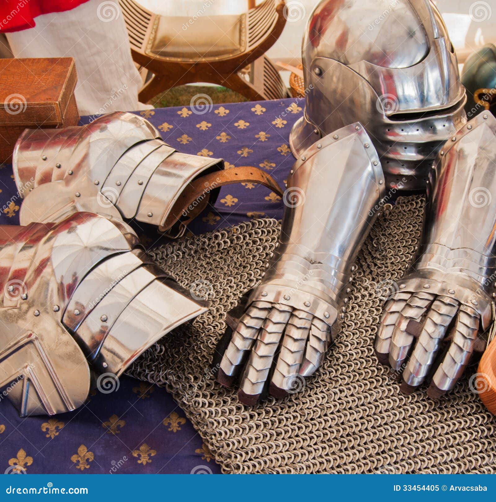 Toy Medieval Armour, Helmets And Weapons Sold On Market Stall During ...