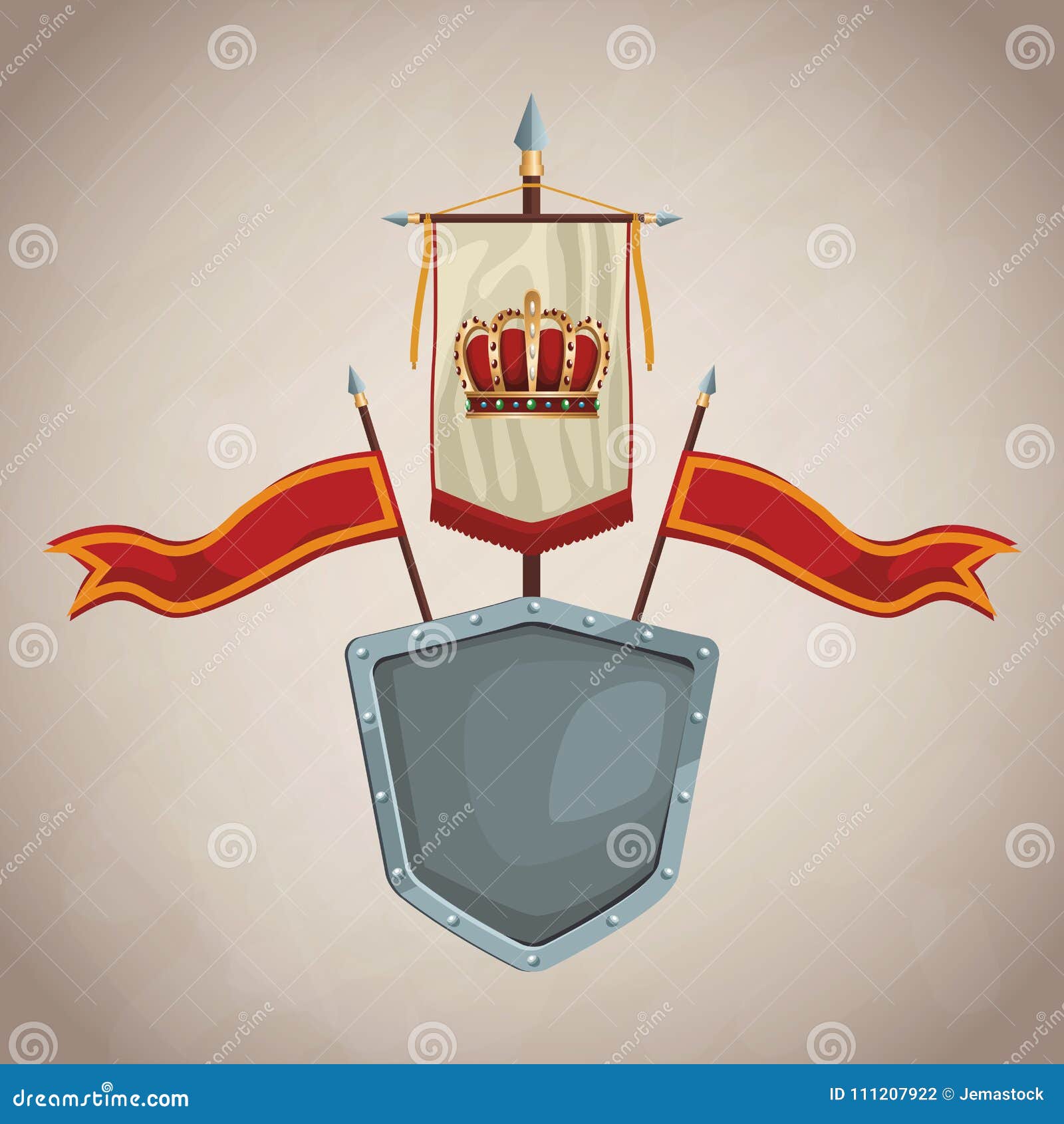 Medieval army emblem stock vector. Illustration of fight - 111207922