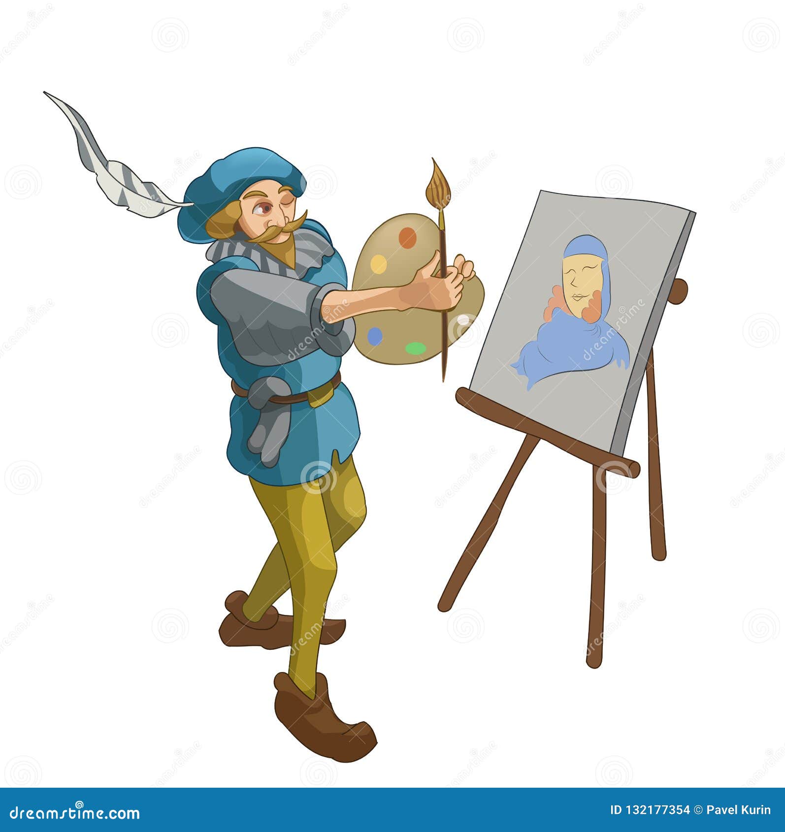 Medieval Artist Creates a Masterpiece, Illustration Stock Vector ... Medieval Artist Creates a Masterpiece, Illustration Stock Vector ...
