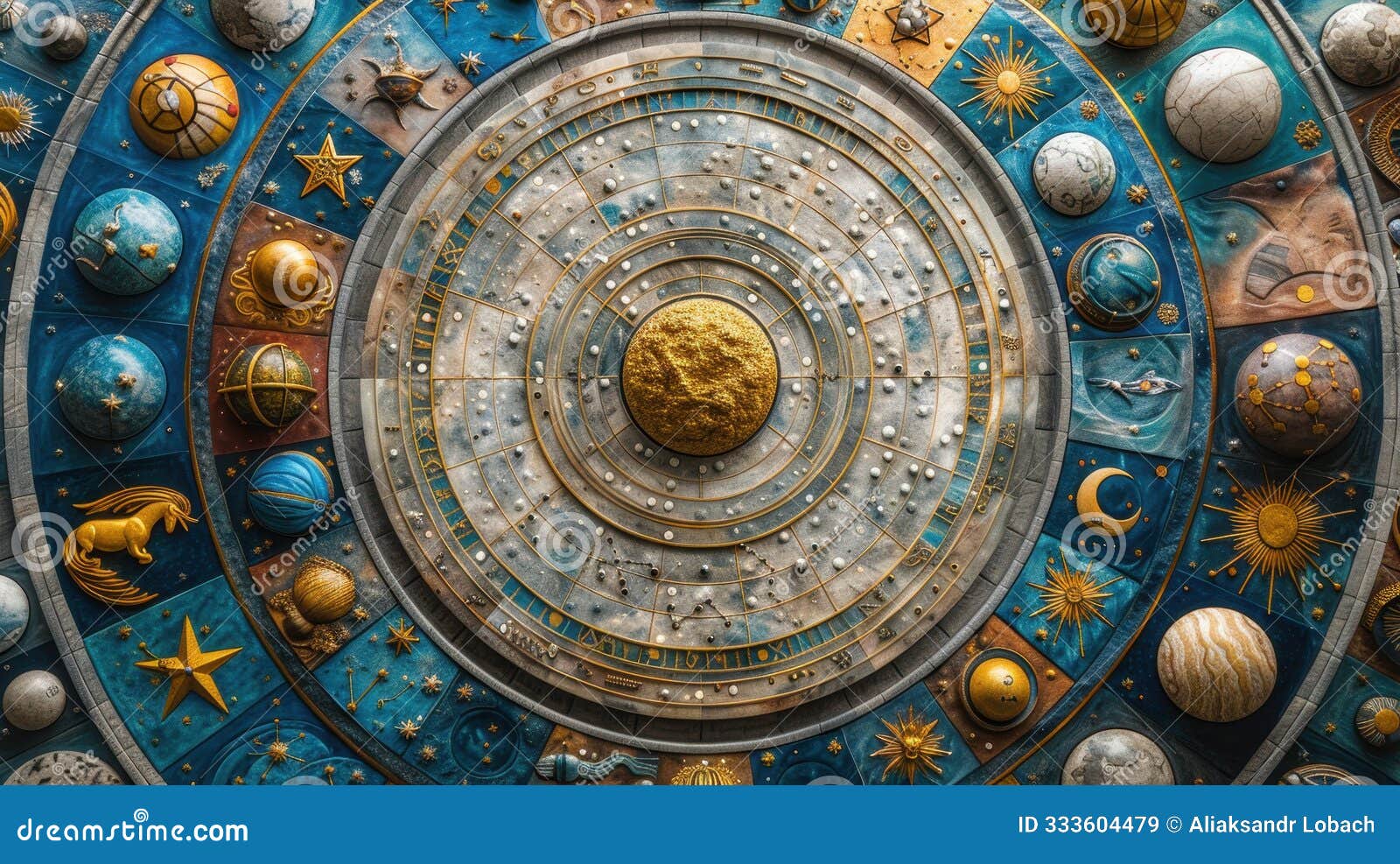 Medieval Astronomical Clock. an Ancient Astronomical Clock Scheme Stock ...