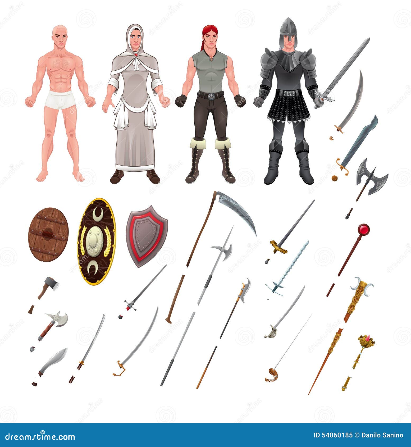 Medieval Avatar With Armors And Weapons Royalty-Free Stock Photography ...
