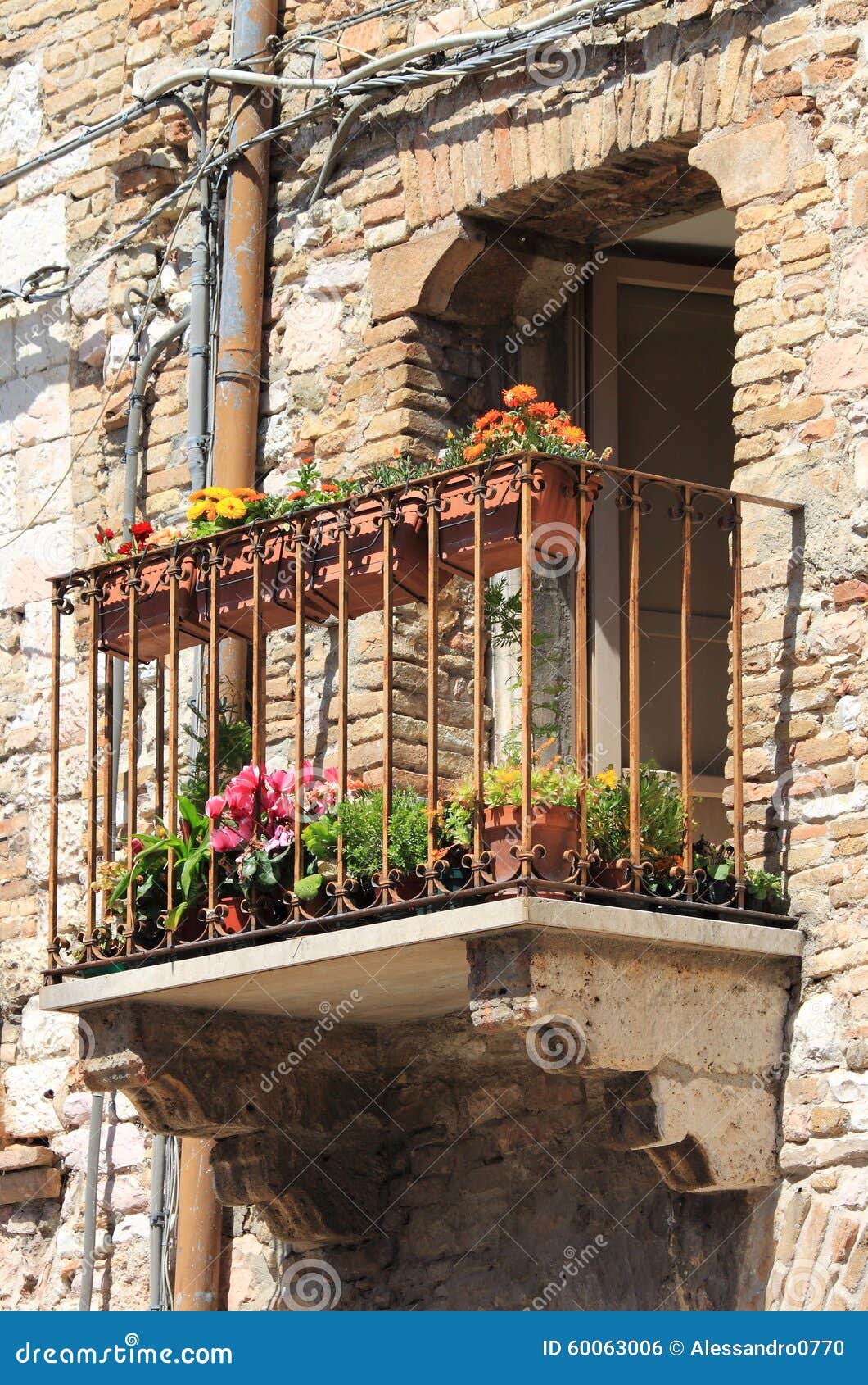 Medieval Balcony Of Differente Colors Royalty-Free Stock Photography ...