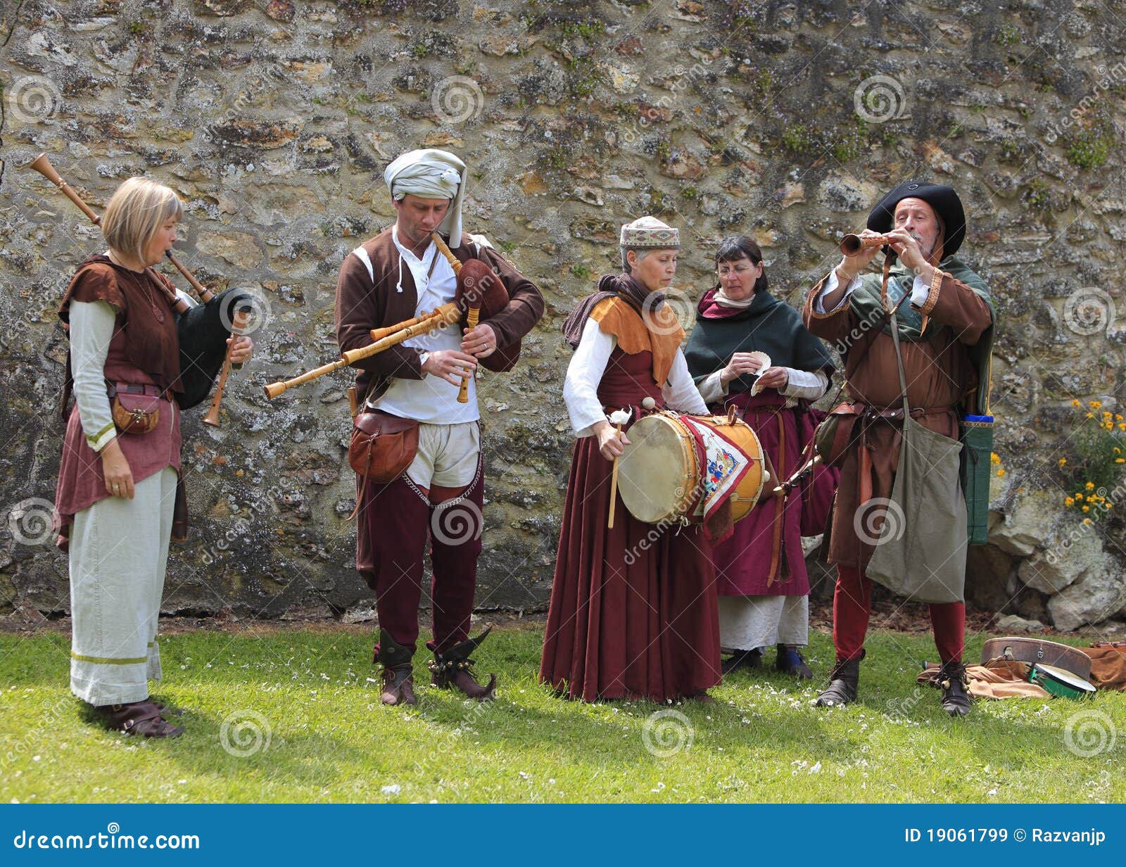 Medieval band editorial stock image. Image of players - 19061799