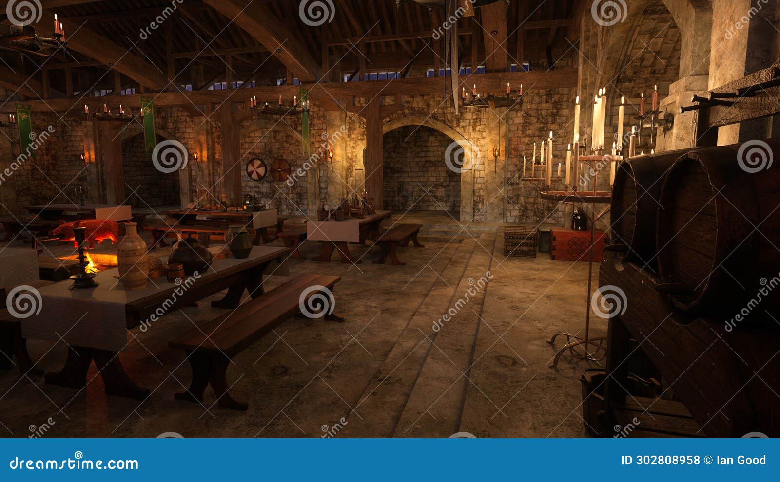 Medieval Banquet Table Scene Royalty-Free Stock Photo | CartoonDealer ...