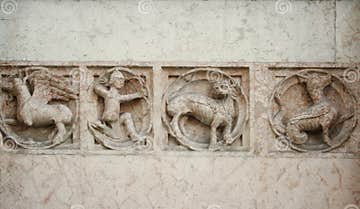 Medieval bas-relief stock photo. Image of details, marble - 22102604