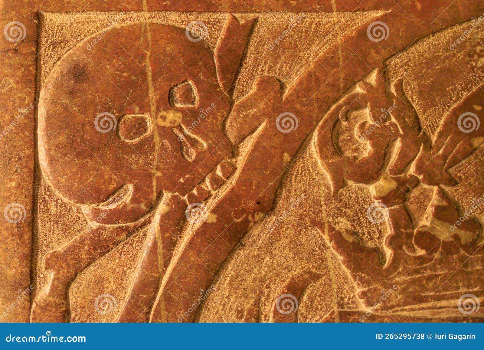 Medieval Bas-reliefs. Background with Selective Focus and Copy Space ...